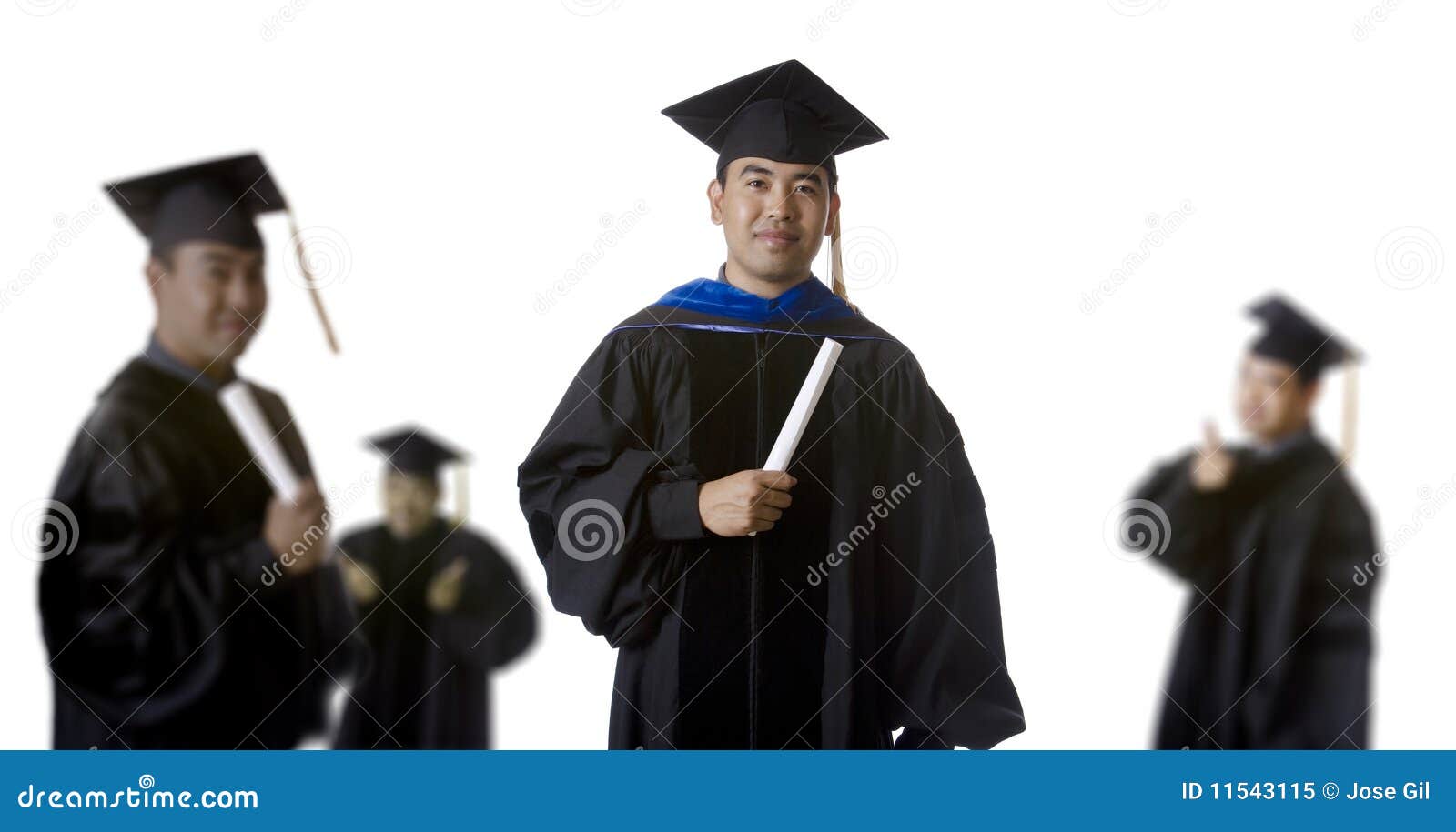 PhD Doctoral Graduate In Regalia Gown, Holding Tudor Bonnet Cap ...