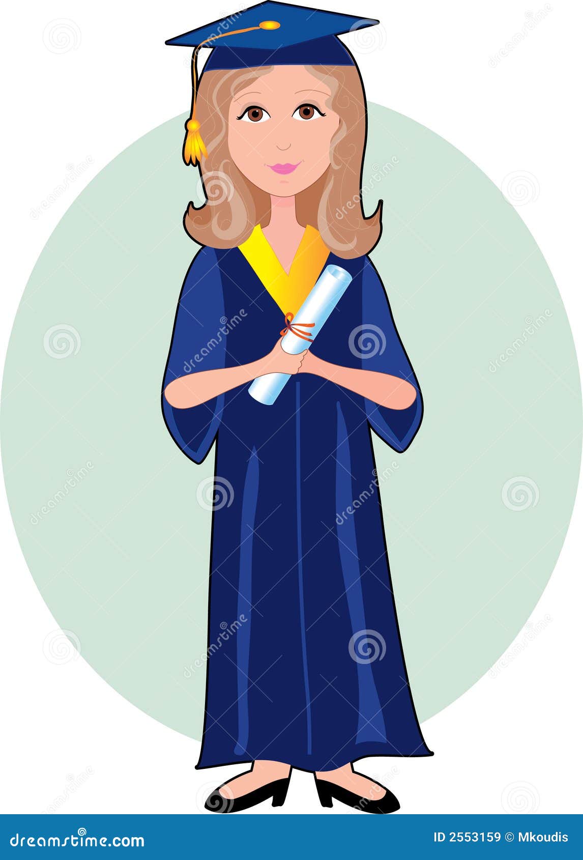 Graduation Girl Drawing