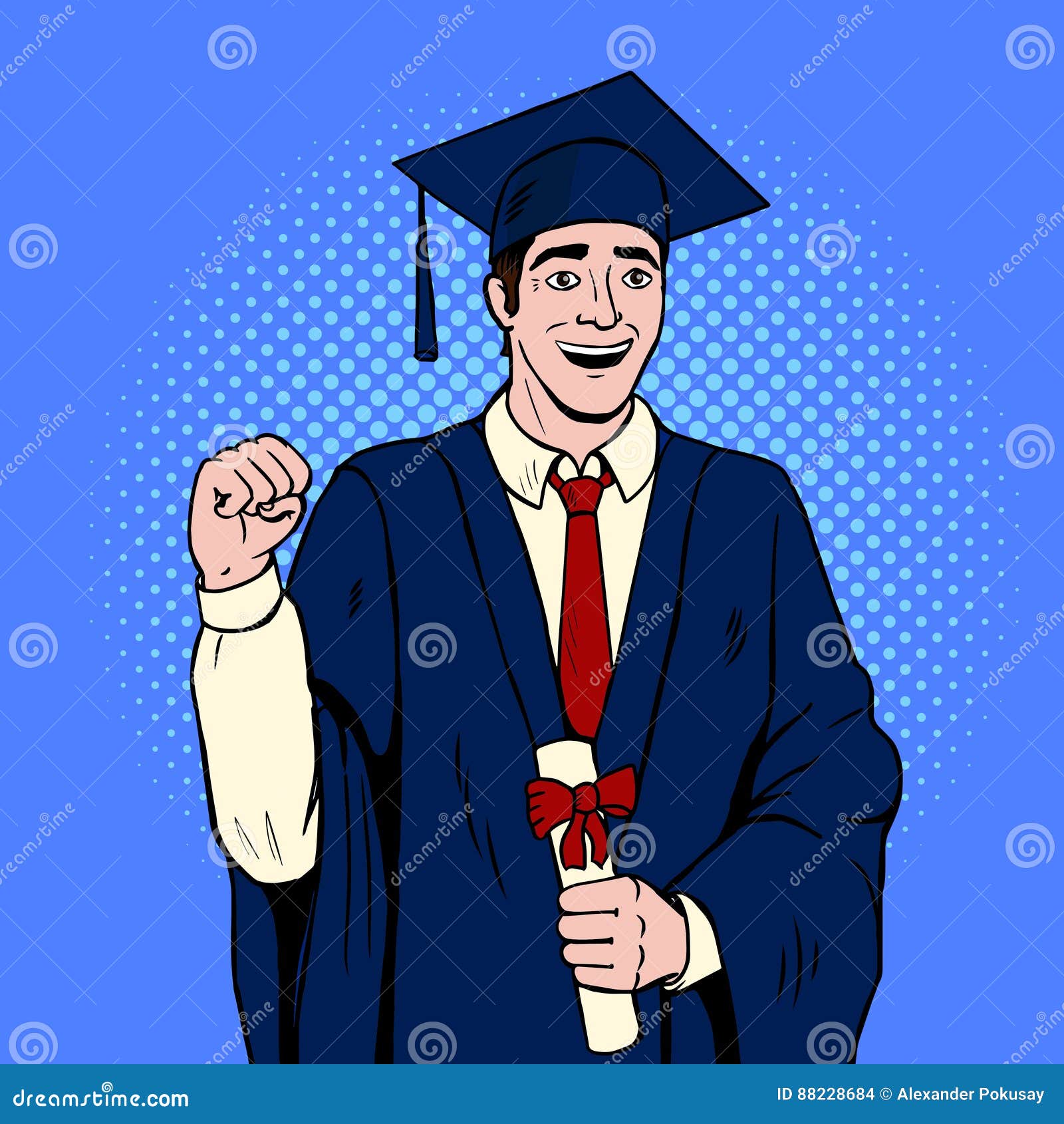 Graduate Guy Pop Art Vector Stock Vector - Illustration of colorful ...