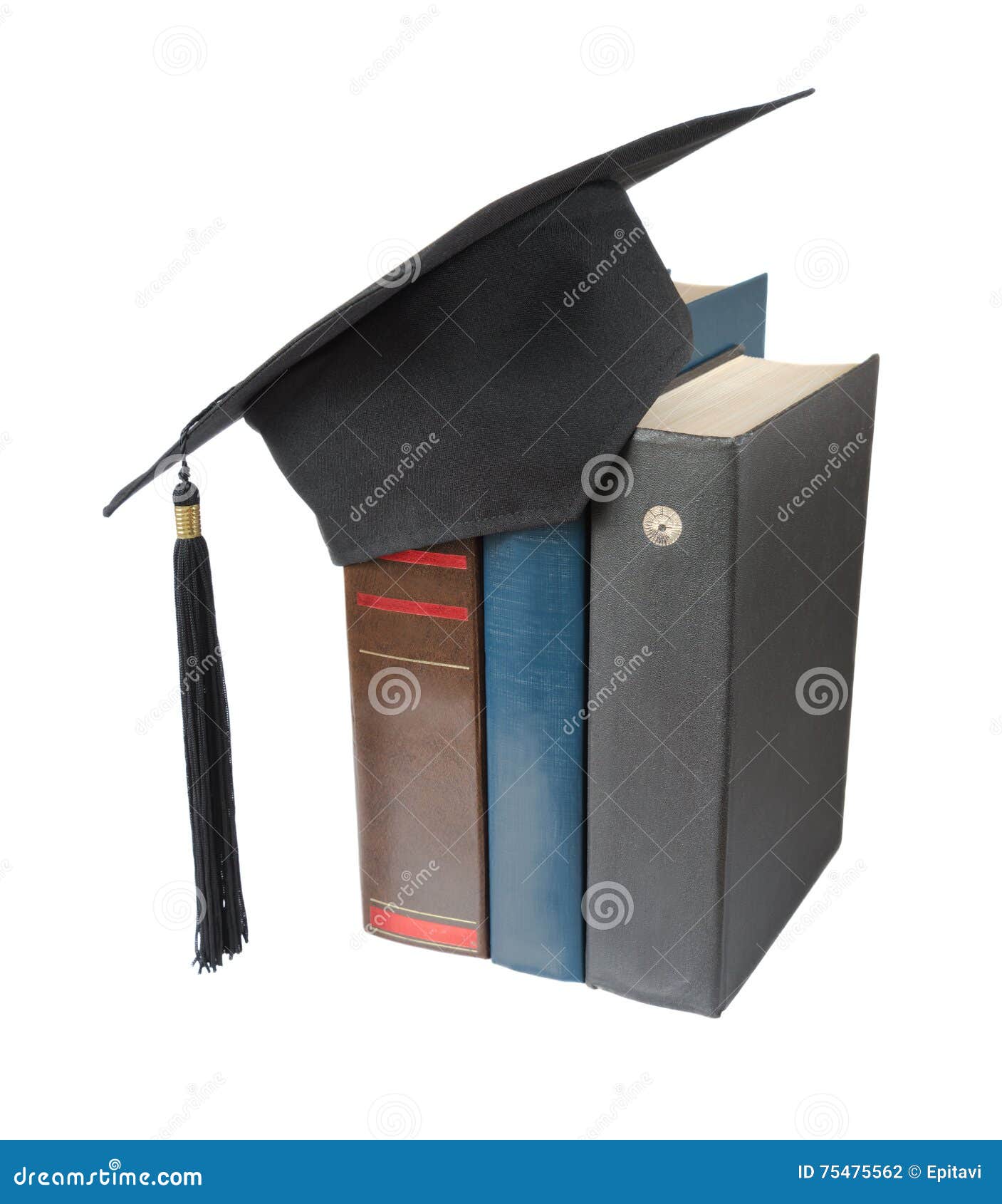 Graduate hat and books stock photo. Image of string, blue - 75475562