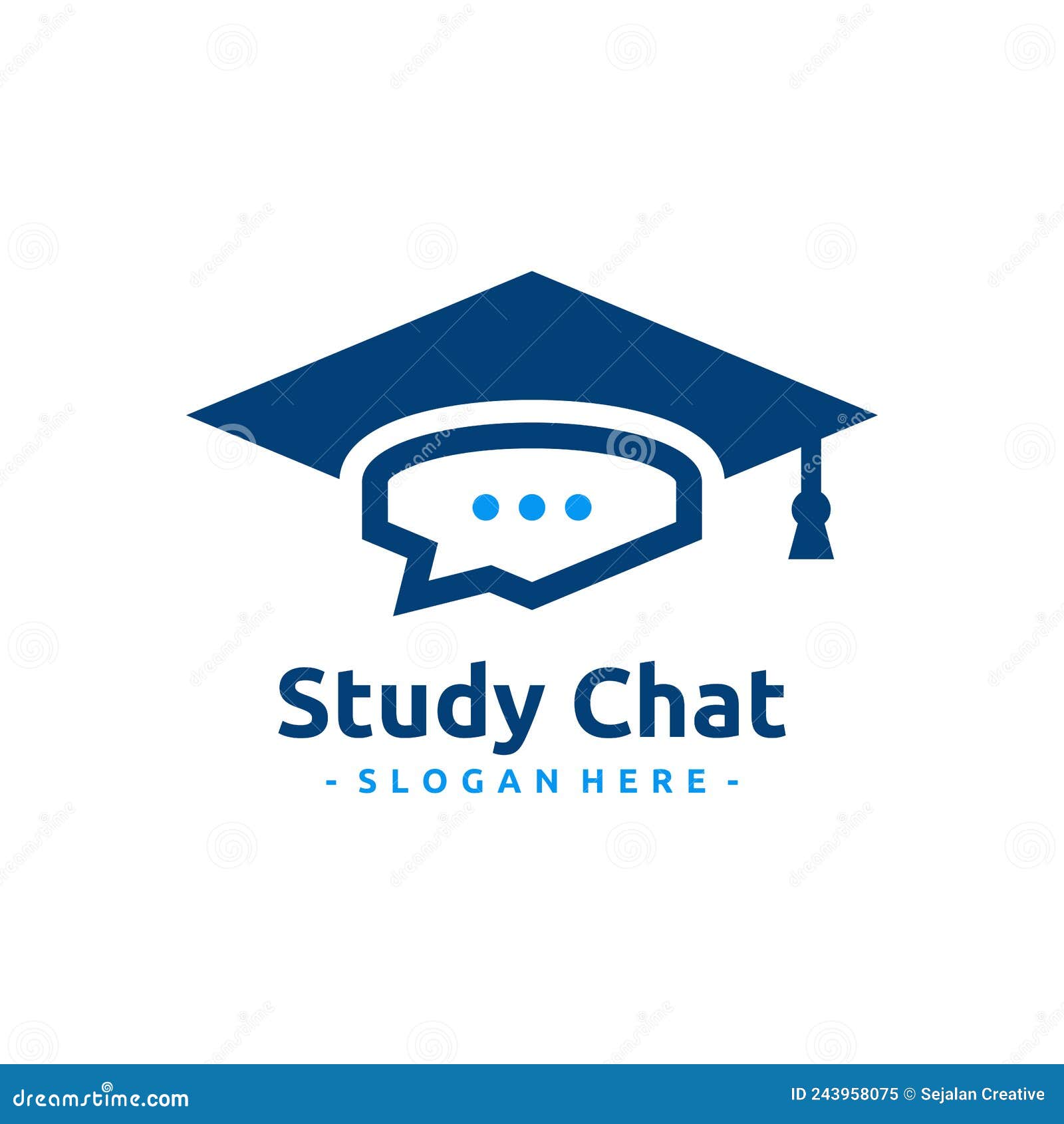 Graduate Hat and Bubble Chat Logo Vector Stock Vector - Illustration of ...
