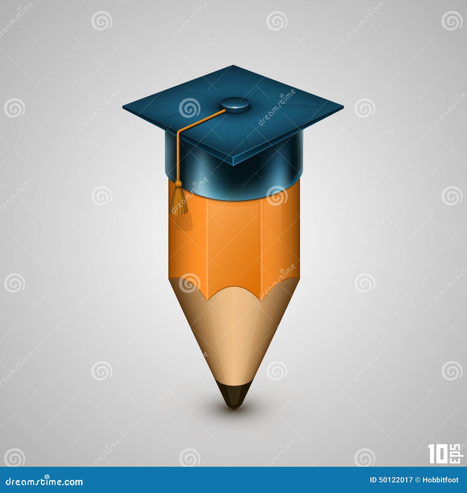 Graduate hat and pencil stock vector. Illustration of ceremony - 50122017
