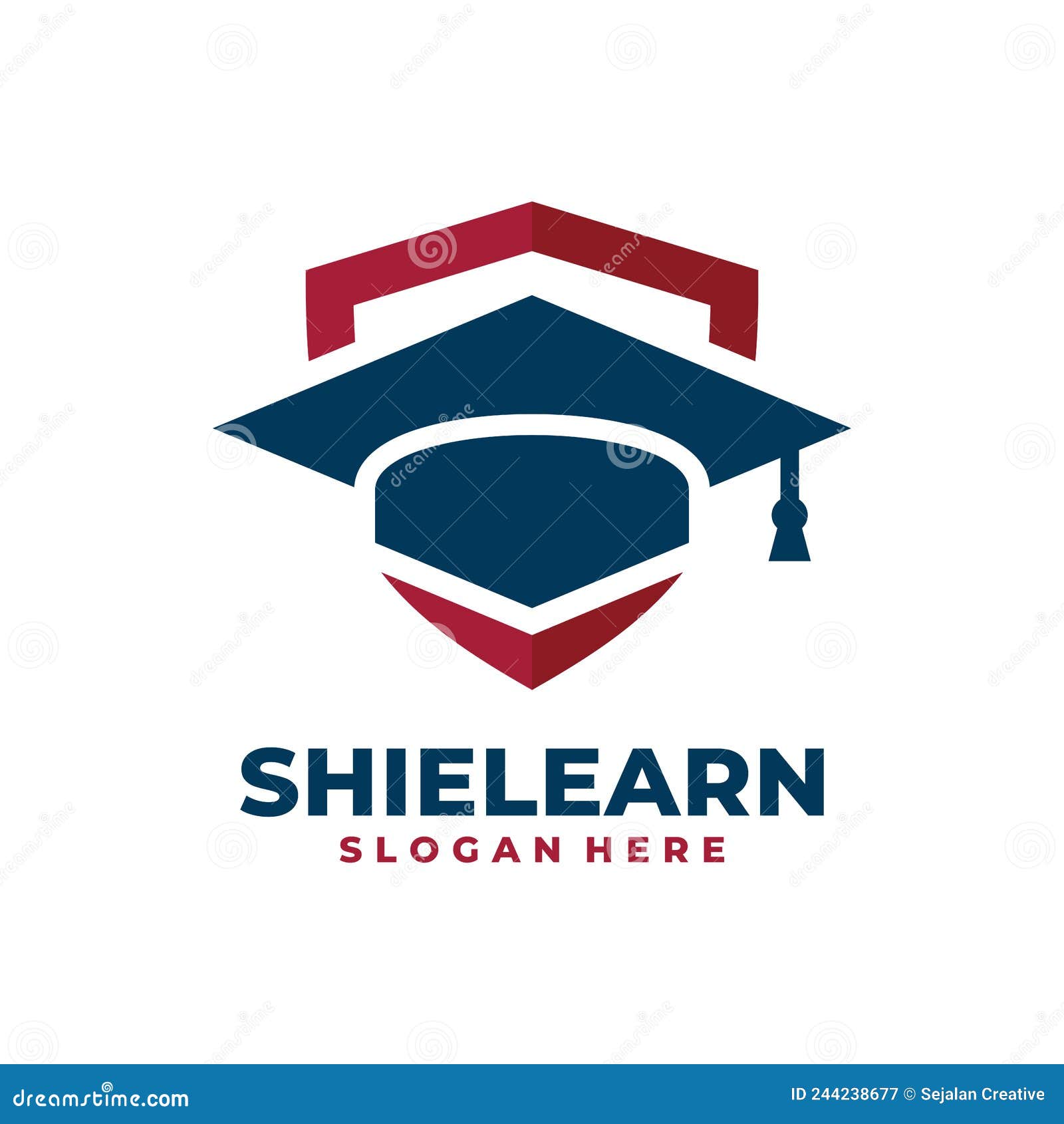 Graduate Hat and Shield Logo Vector Stock Vector - Illustration of ...