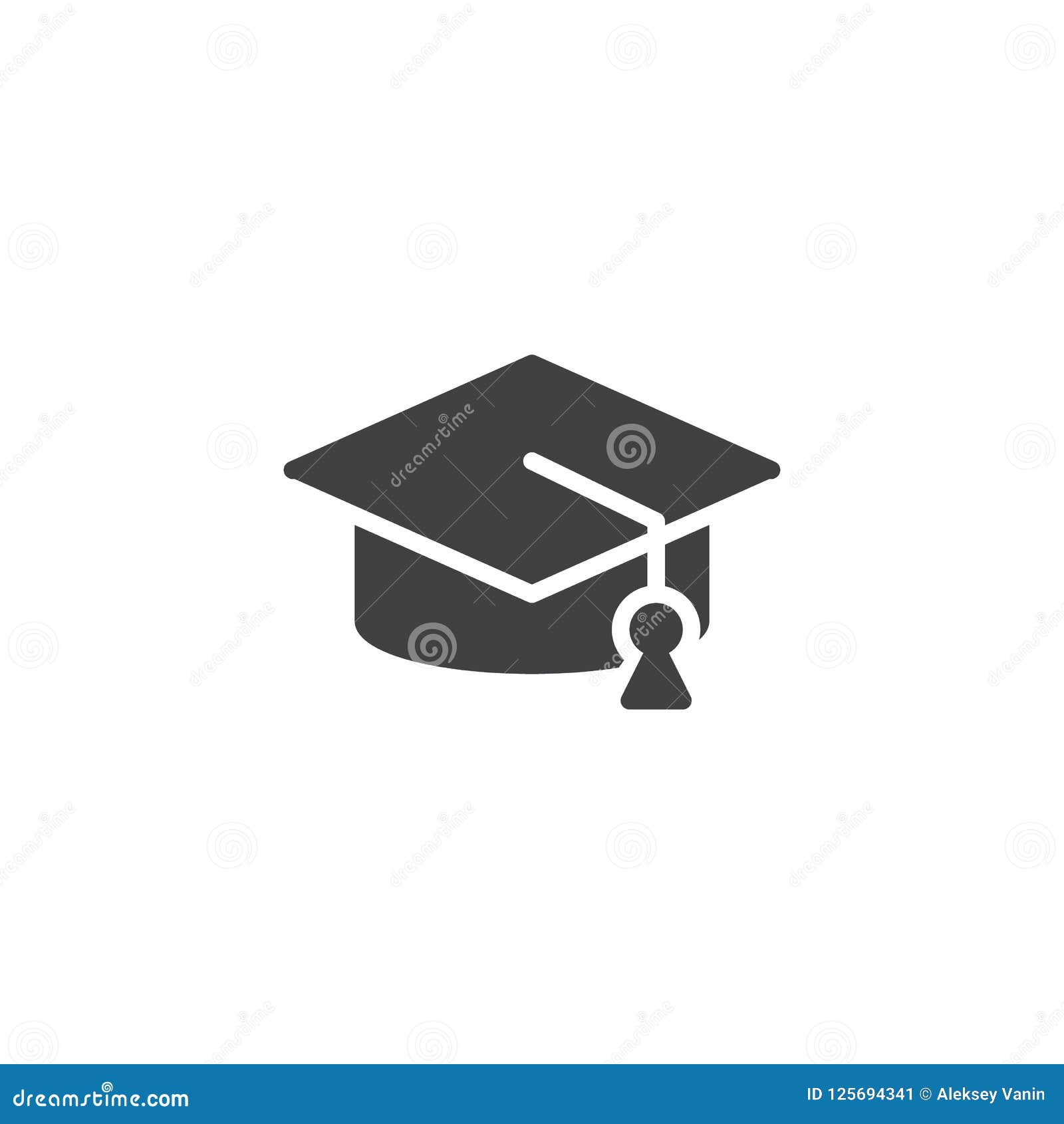 Graduate hat vector icon stock vector. Illustration of glyph - 125694341