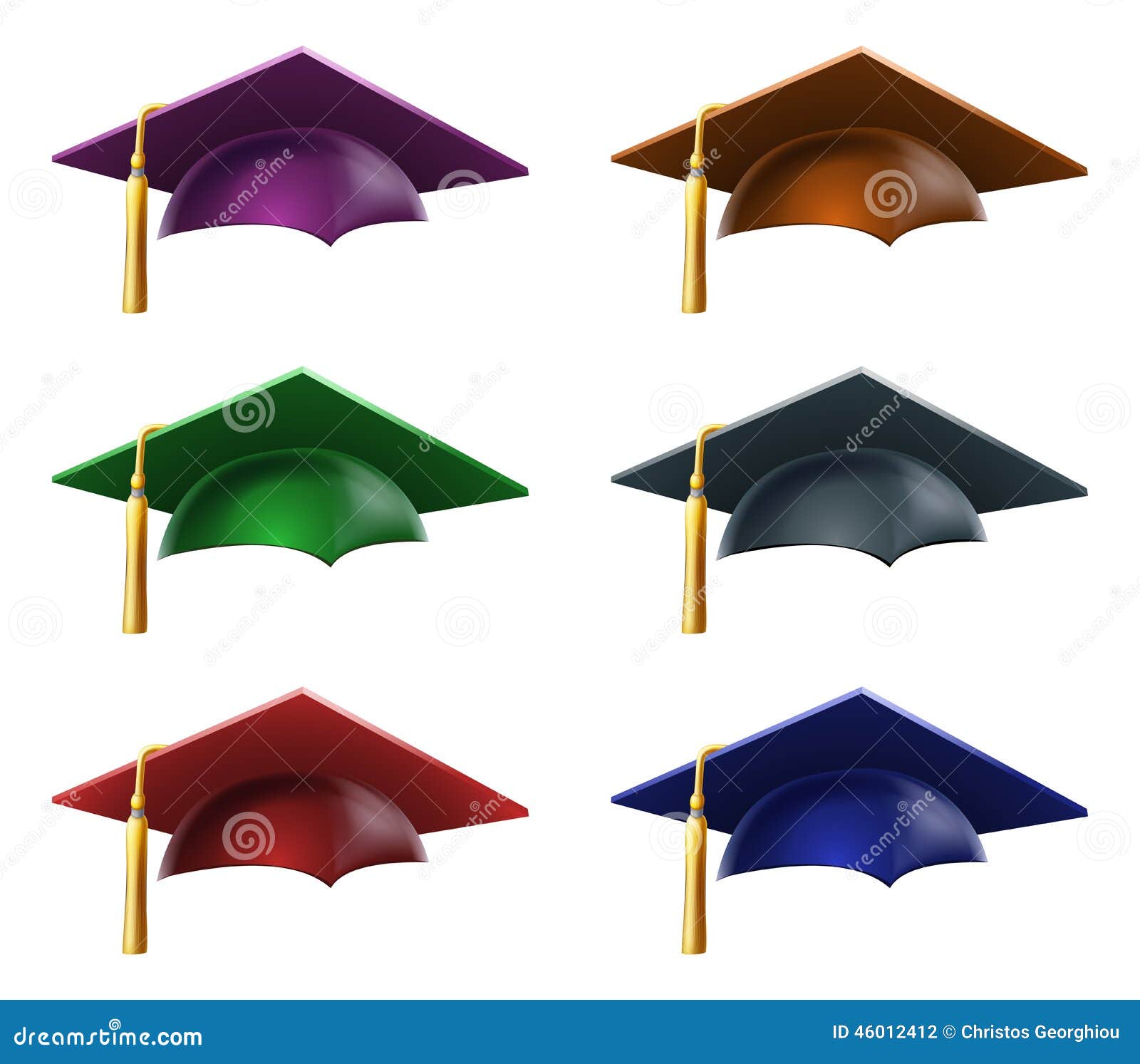 Graduation Convocation Celebration Caps Silhouette Cartoon Vector ...