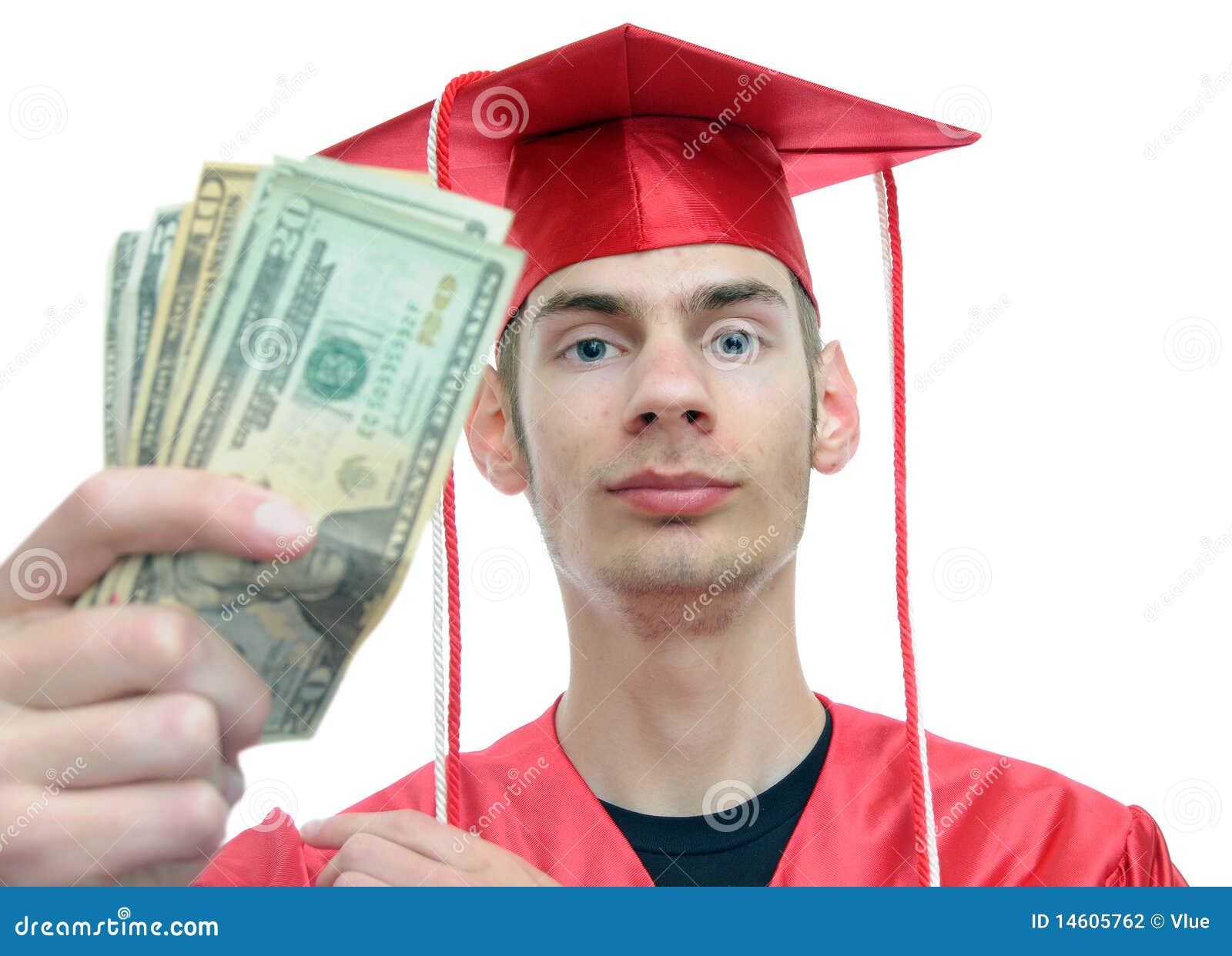 Graduate Holding Money stock photo. Image of financial - 14605762