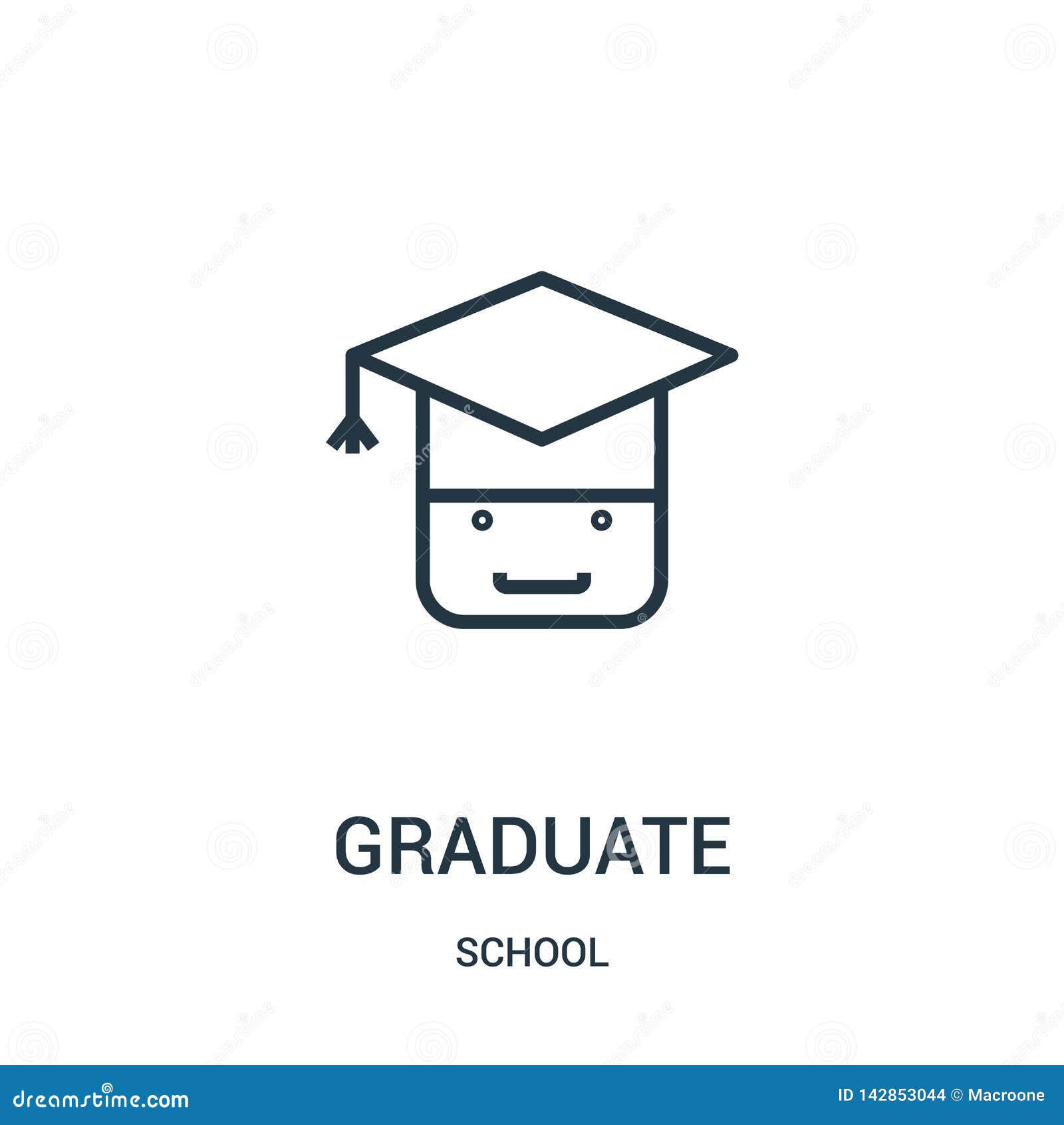 Graduate Icon Vector from School Collection. Thin Line Graduate Outline ...