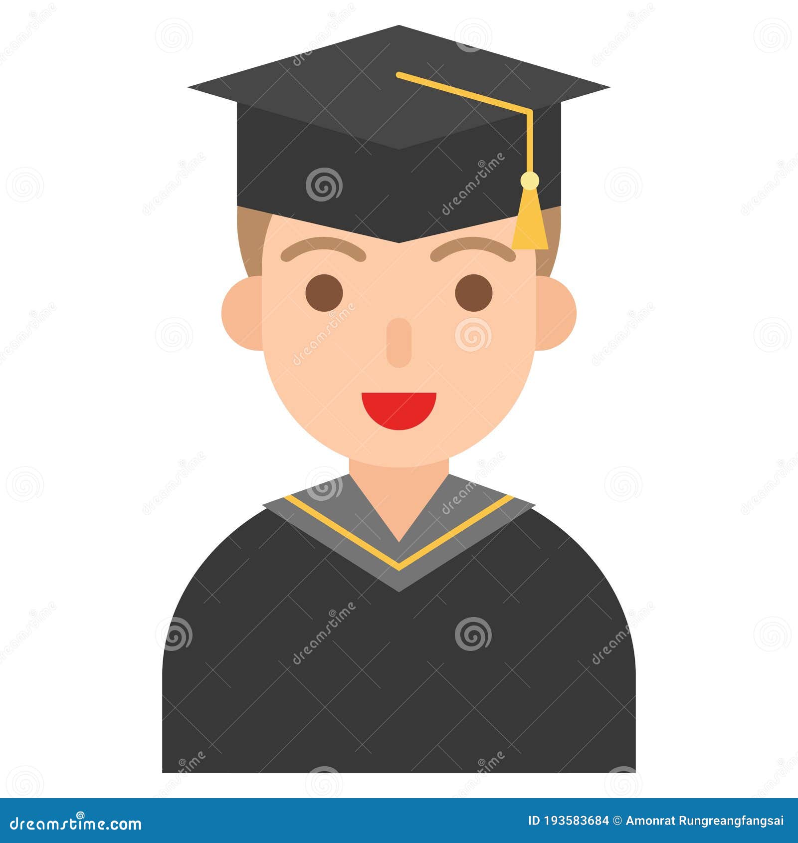 Graduate Man Icon, Profession and Job Vector Illustration Stock Vector ...