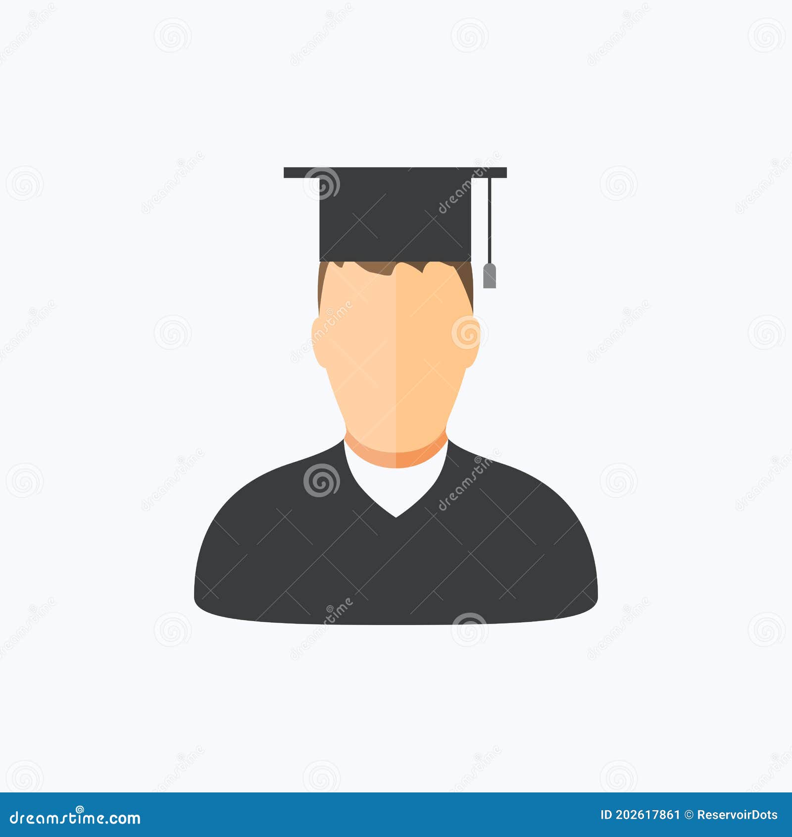 Graduate Man Icon Vector stock vector. Illustration of vector - 202617861