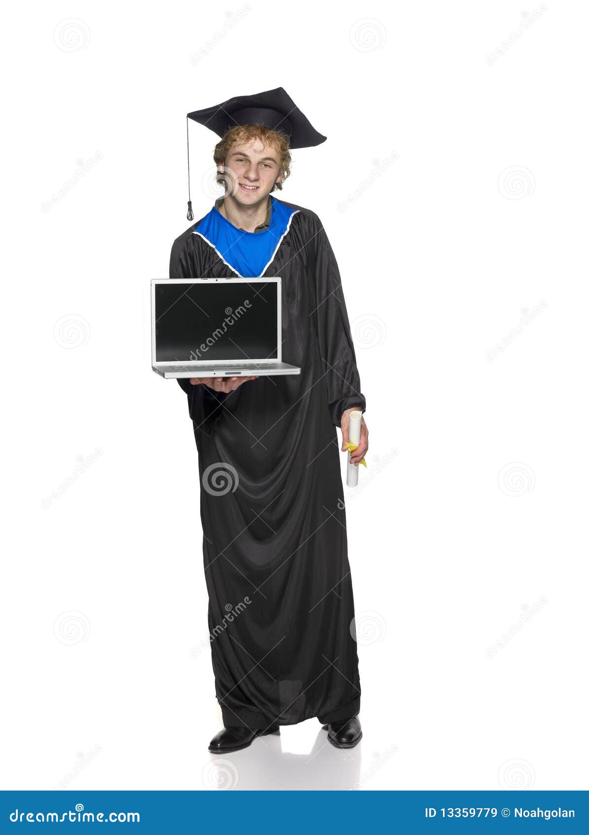 Graduate with notebook stock image. Image of highschool - 13359779