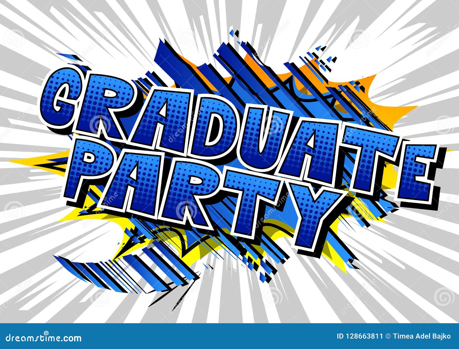 Comic Graduate Logo Sticker. Emotions Badge In Pop Art Style Vector ...