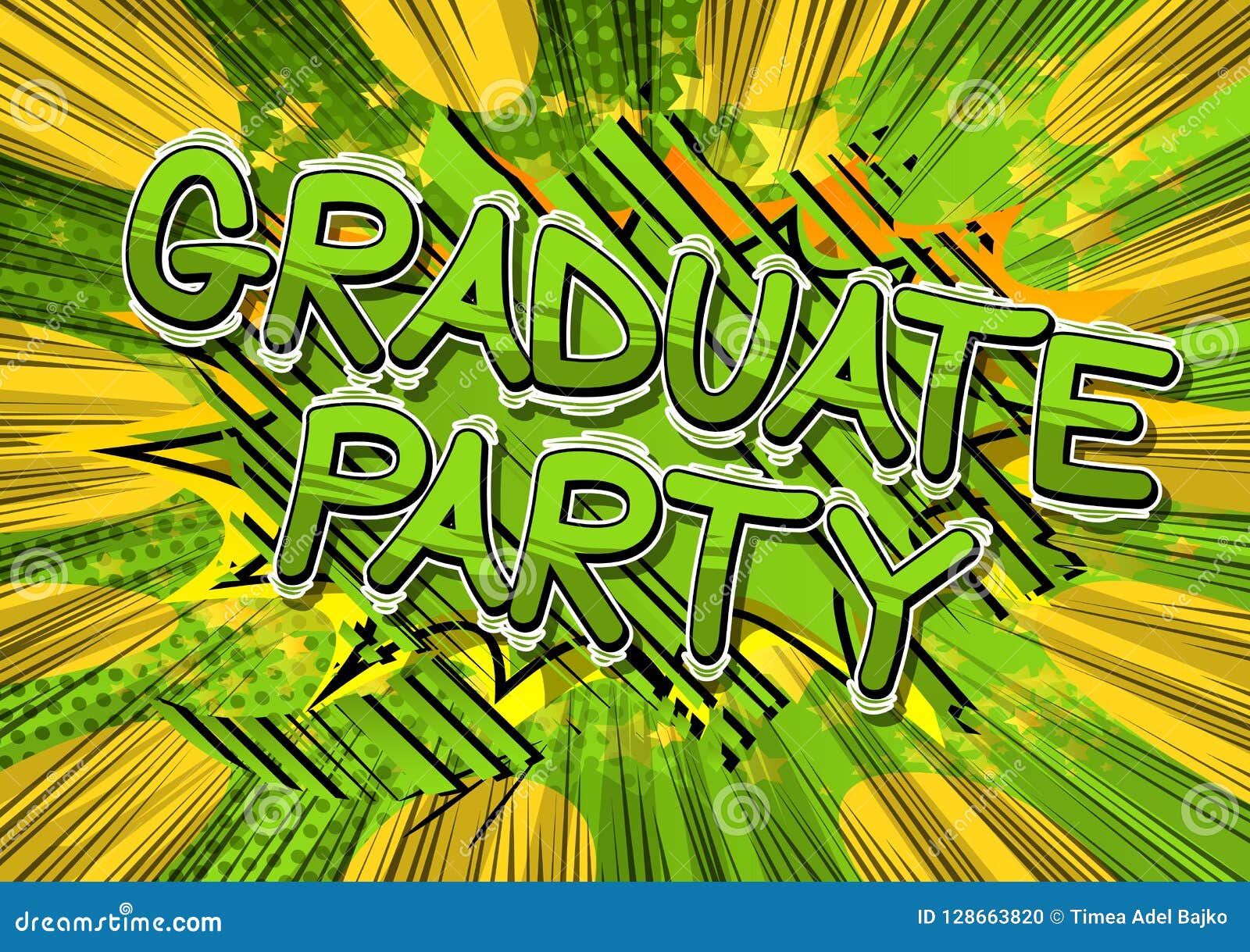 Graduate Party - Comic Book Style Words. Stock Illustration ...