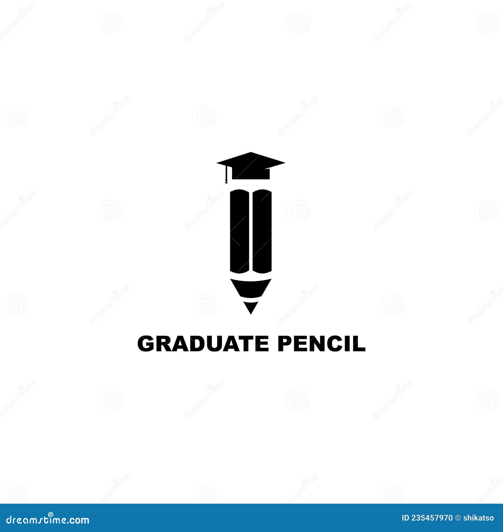 Graduate Pencil Vector Logo Design Stock Vector - Illustration of ...