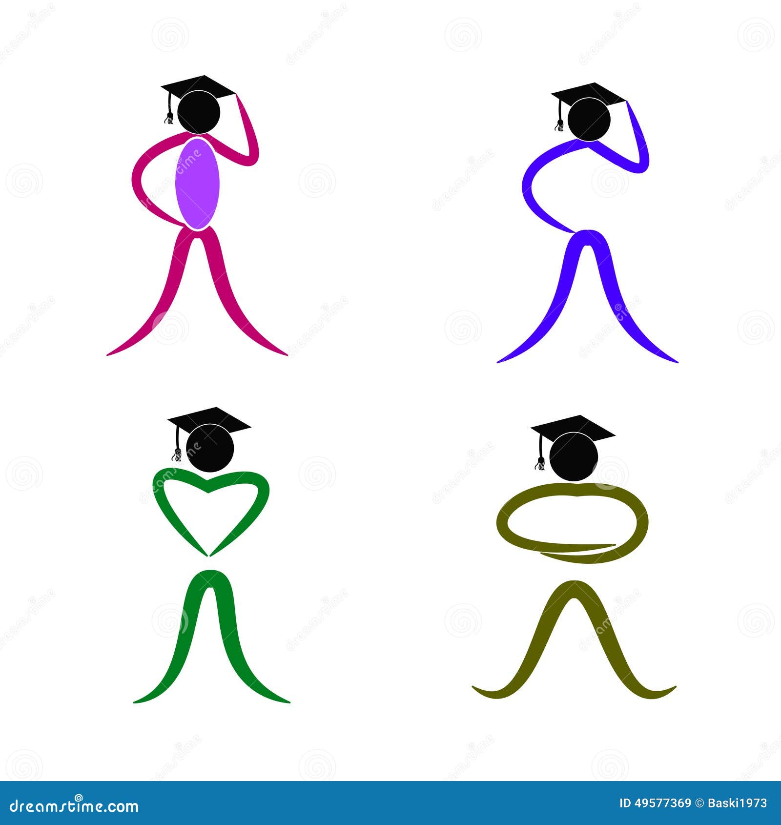 Hat Graduate People Commitment Teamwork Together Outline Logo Vector ...