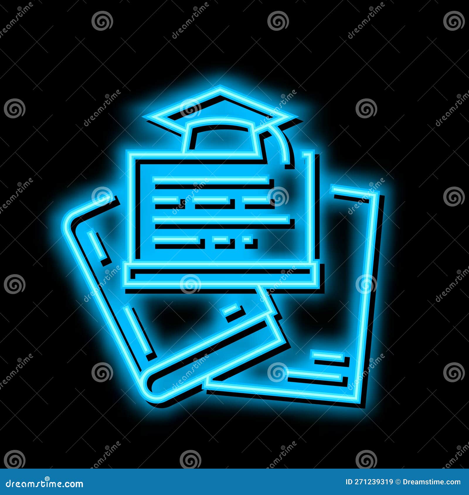 Graduate Program Neon Glow Icon Illustration Stock Vector ...