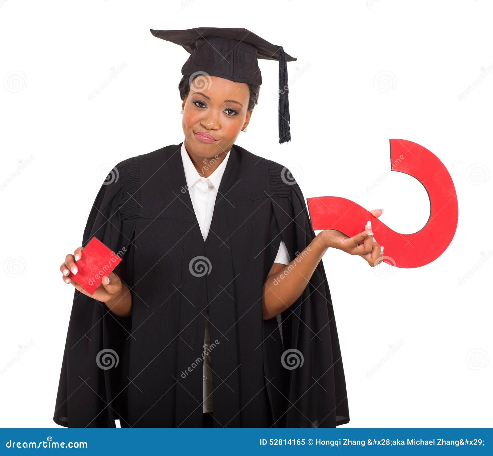 Graduate with Question Mark Stock Image - Image of afro, academic: 52814165