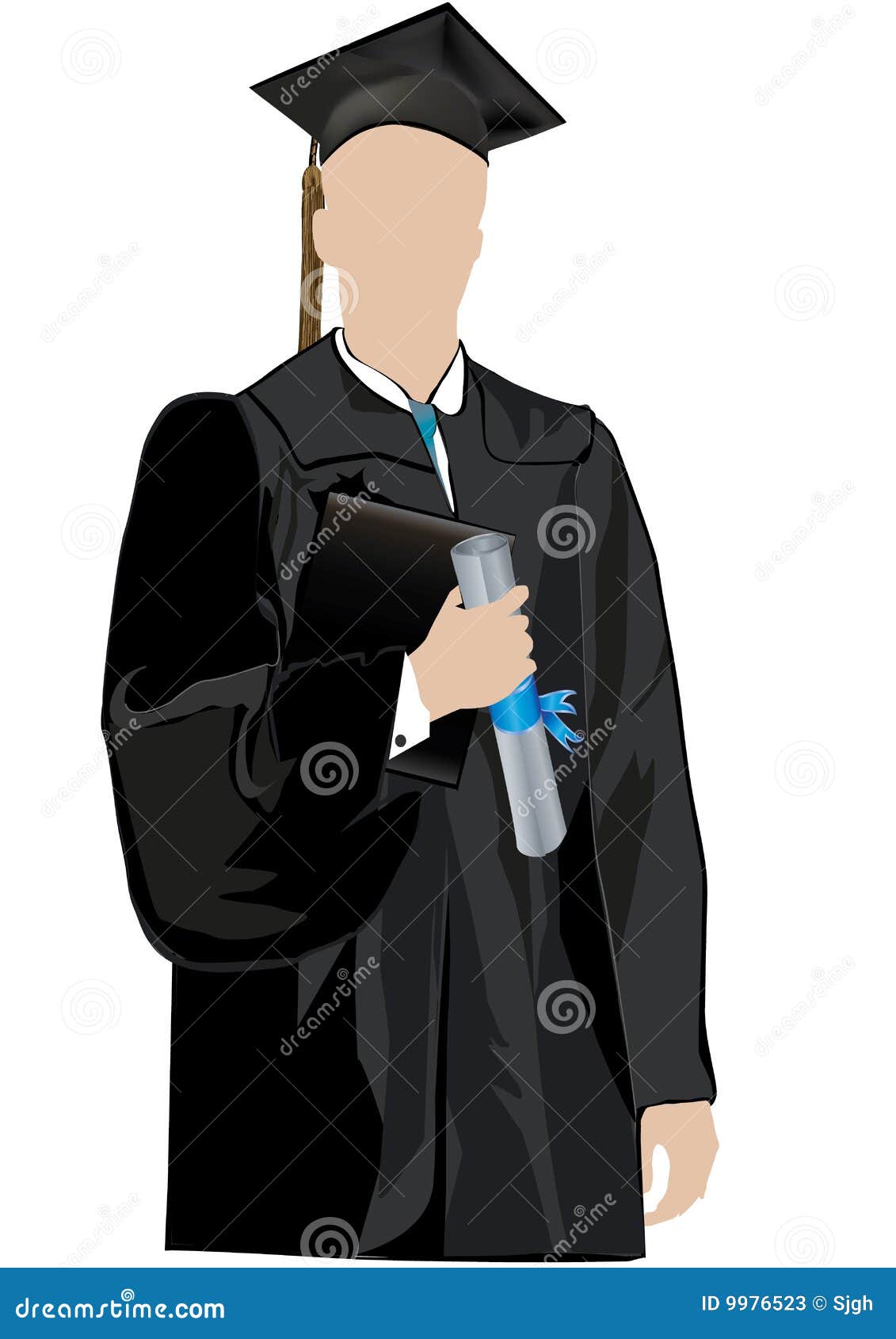 Graduate receiving Diploma stock vector. Illustration of degree - 9976523