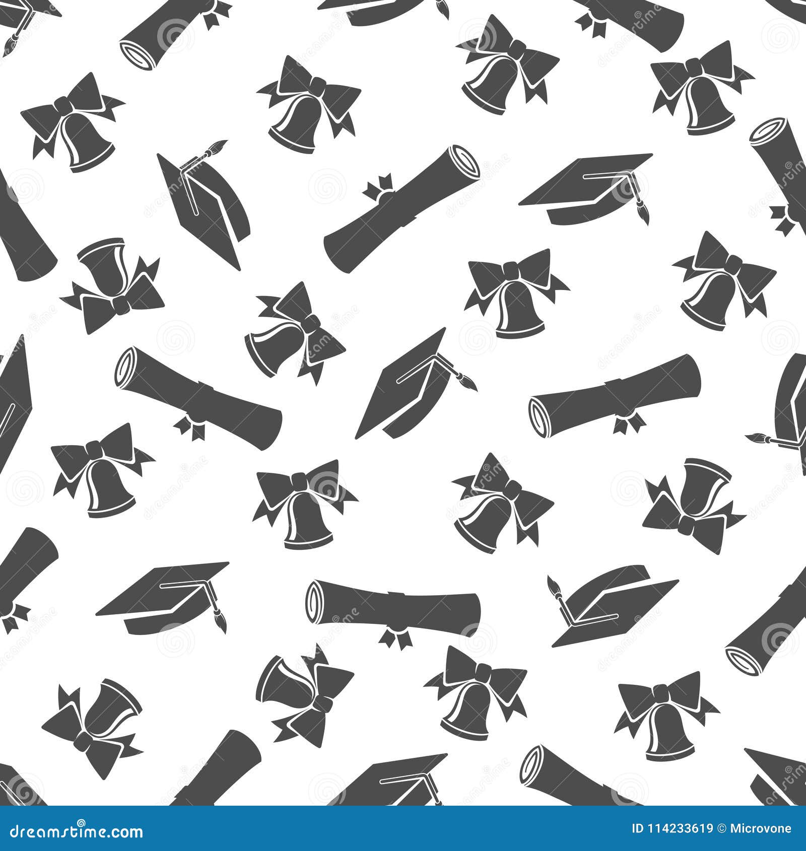 Graduate Seamless Pattern with Student Cap Stock Vector - Illustration ...