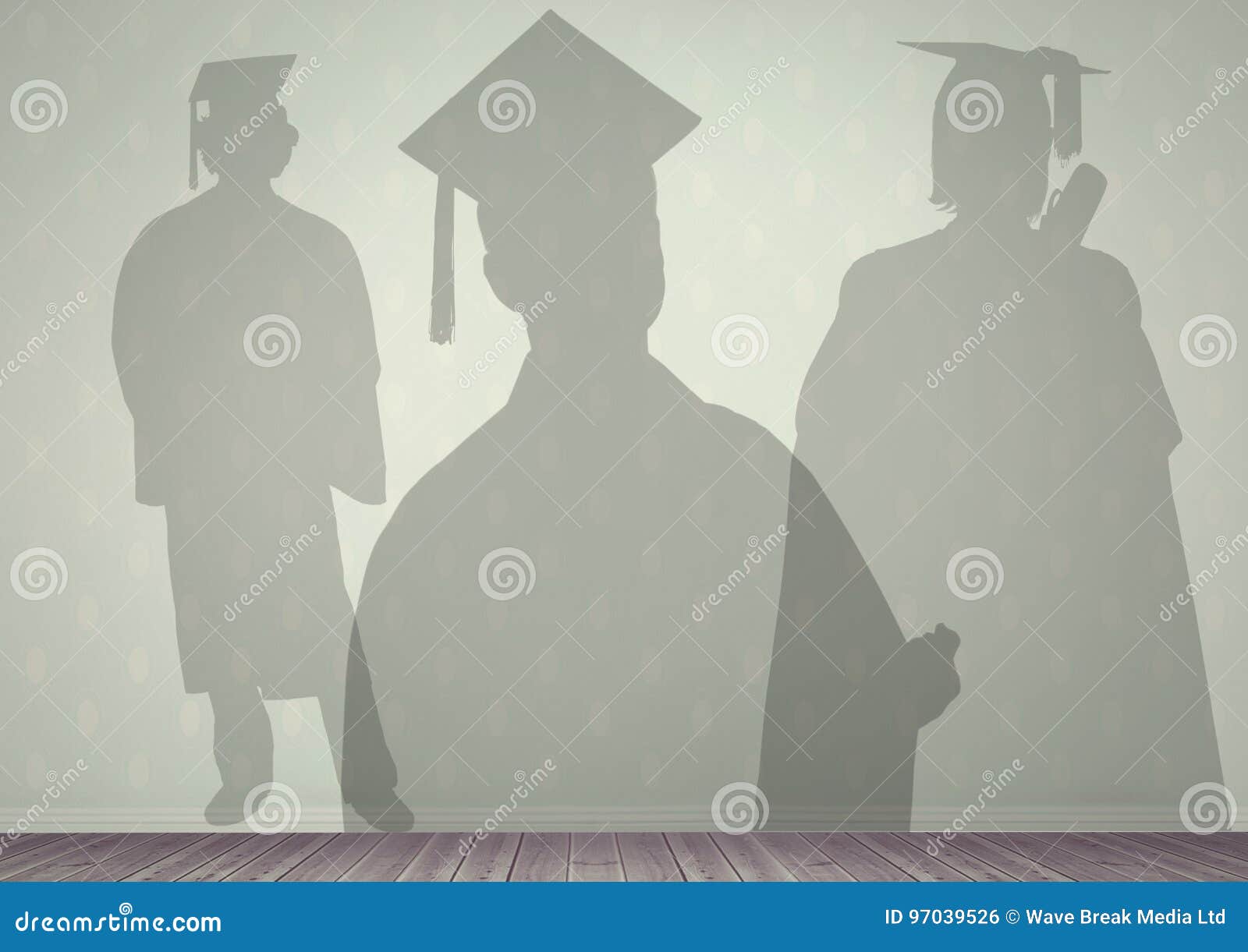 Graduate shadows in room stock illustration. Illustration of ...