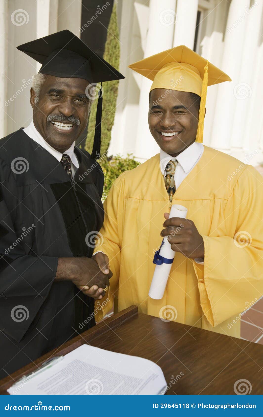 Graduate Shaking Hand with Dean Stock Photo - Image of congratulating ...