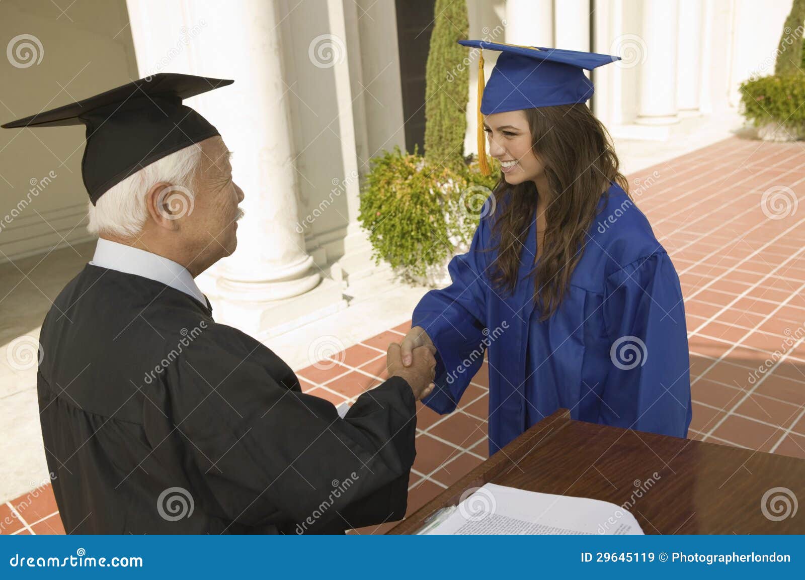 Graduate Shaking Hand with Dean Stock Image - Image of ethnic, graduate ...