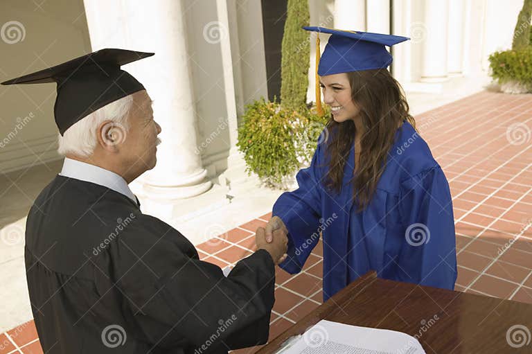 Graduate Shaking Hand with Dean Stock Image - Image of ethnic, graduate ...