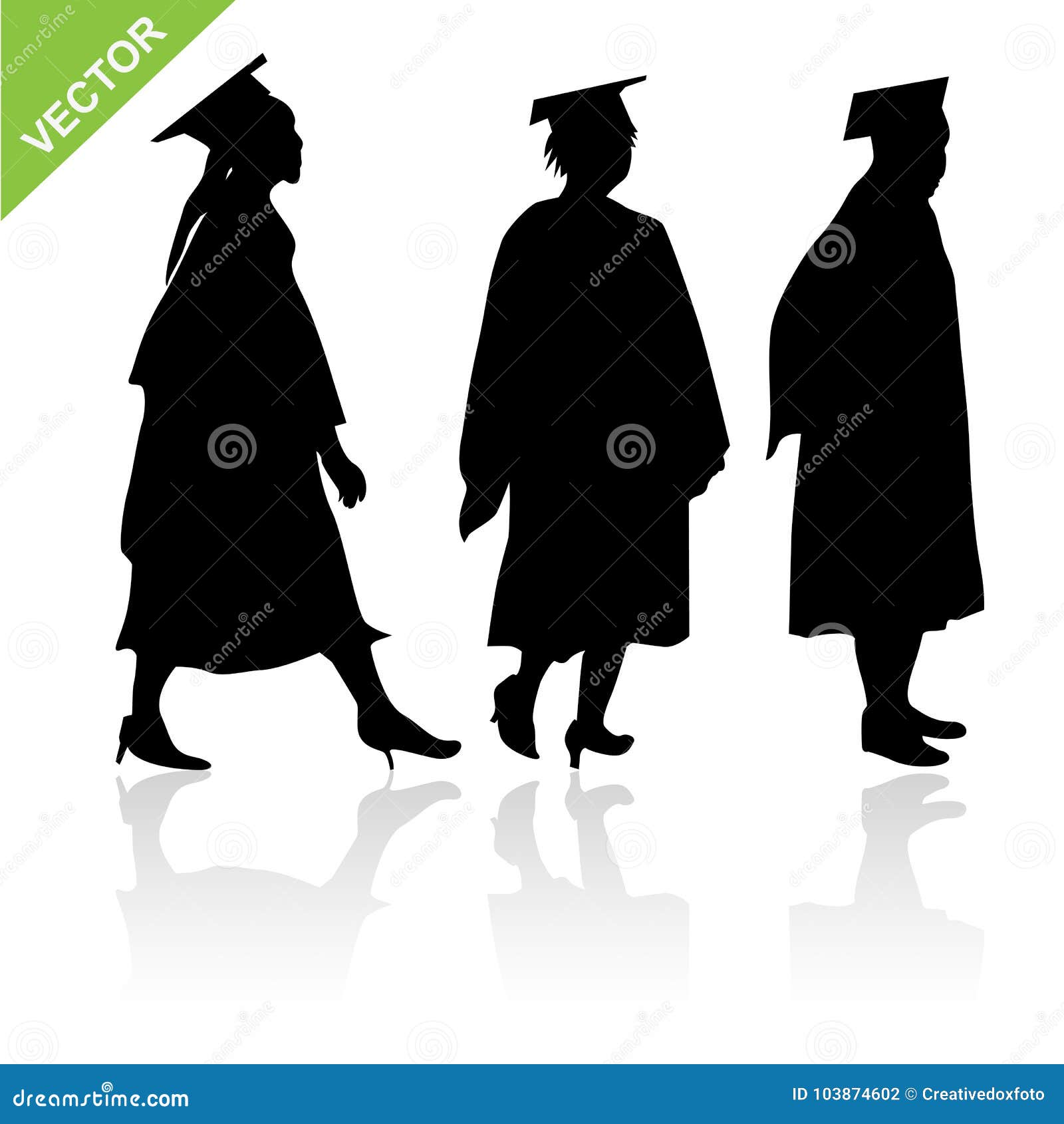 Graduate Silhouettes Vector Stock Vector - Illustration of happy ...