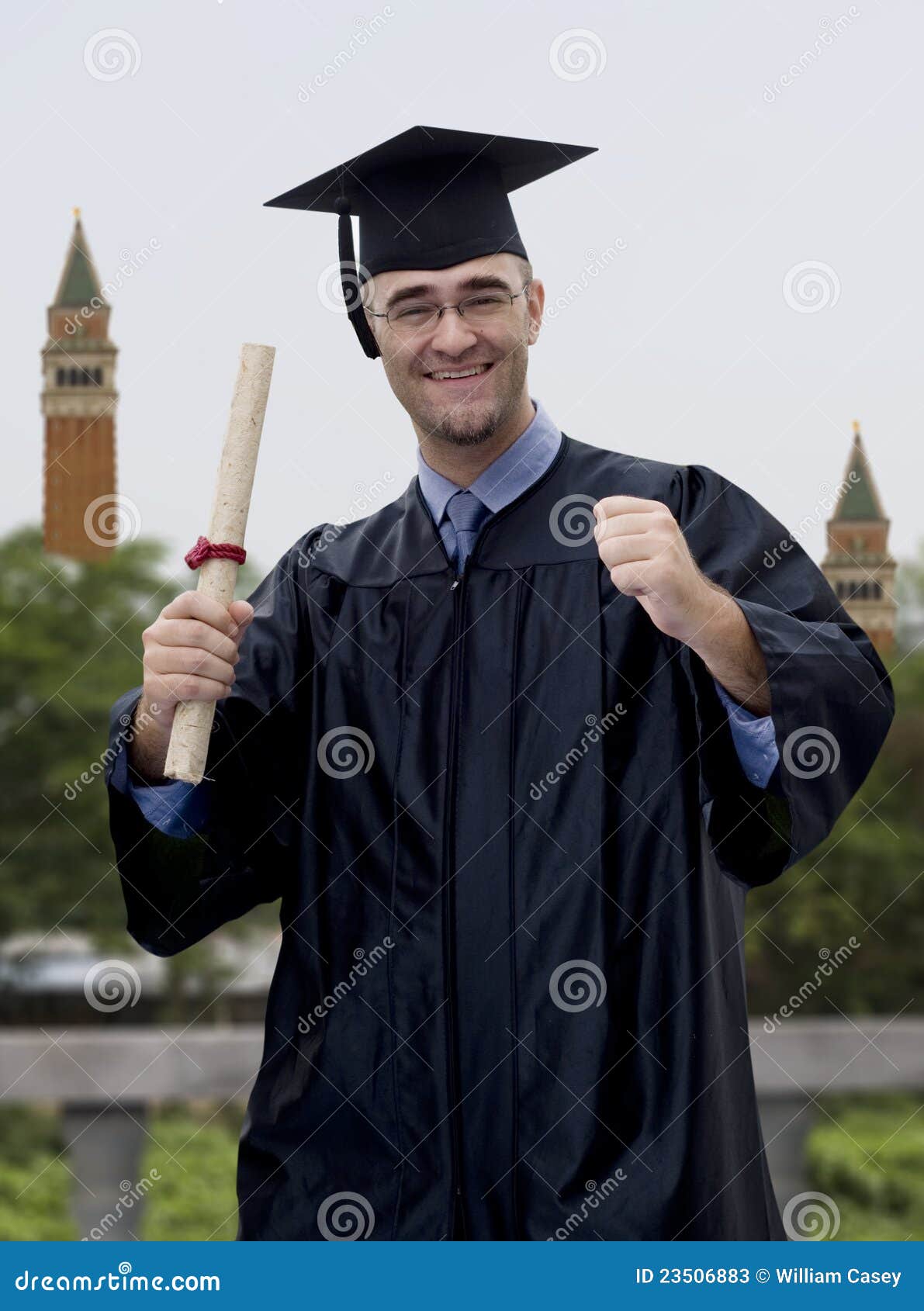 Graduate Student Excited about His Success and Gra Stock Image - Image ...