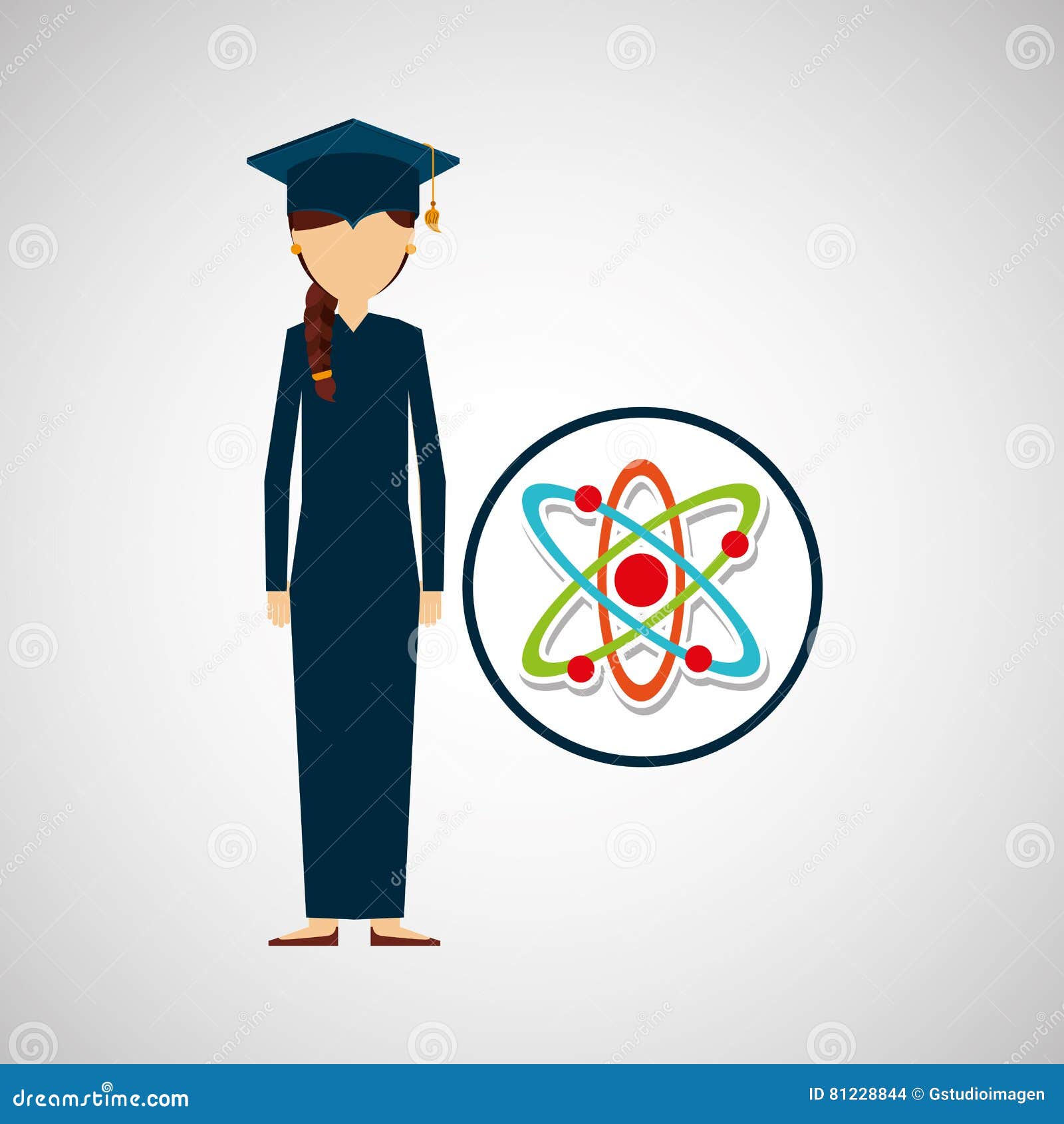 Graduate Student Girl Physics Stock Vector - Illustration of education ...