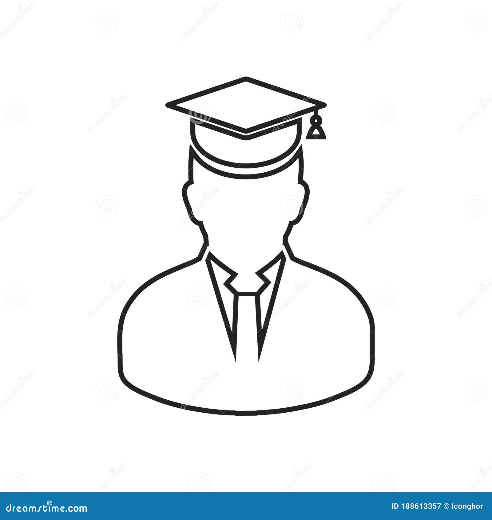 Graduate Student Line Icon. Stock Vector - Illustration of symbol ...