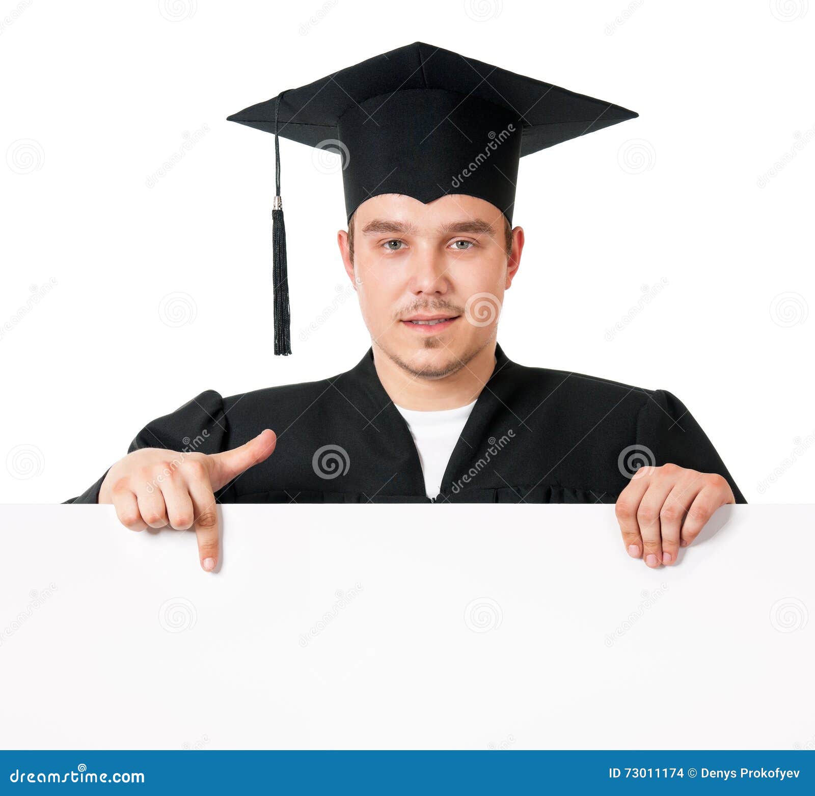 Graduate Student Showing Blank Stock Photo - Image of male, hand: 73011174