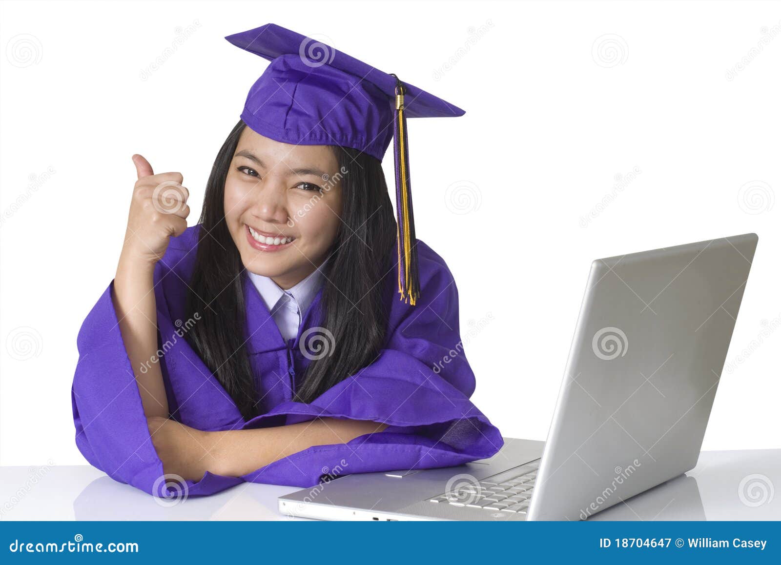 Graduate Student Sitting with Computer Stock Image - Image of student ...