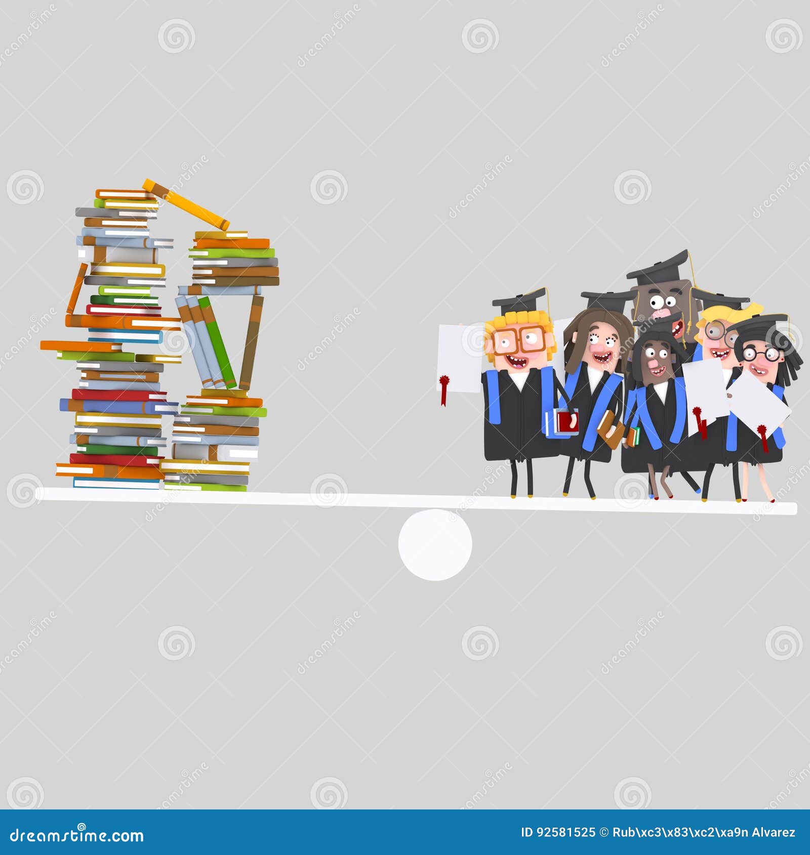 Graduate students balance stock illustration. Illustration of black ...