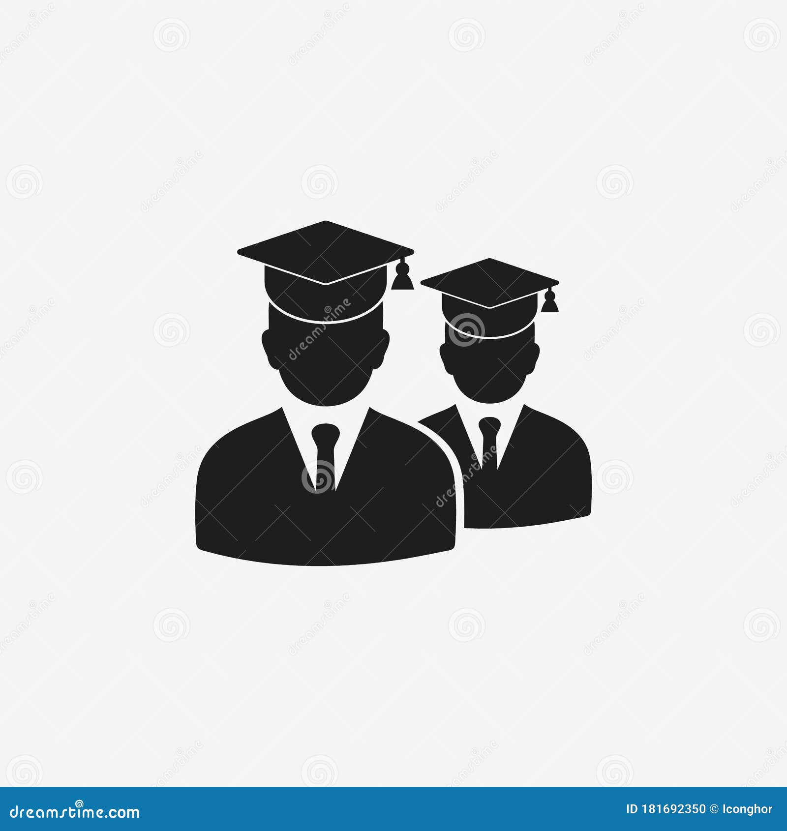 Graduate Students Team Icon. Stock Vector - Illustration of editable ...