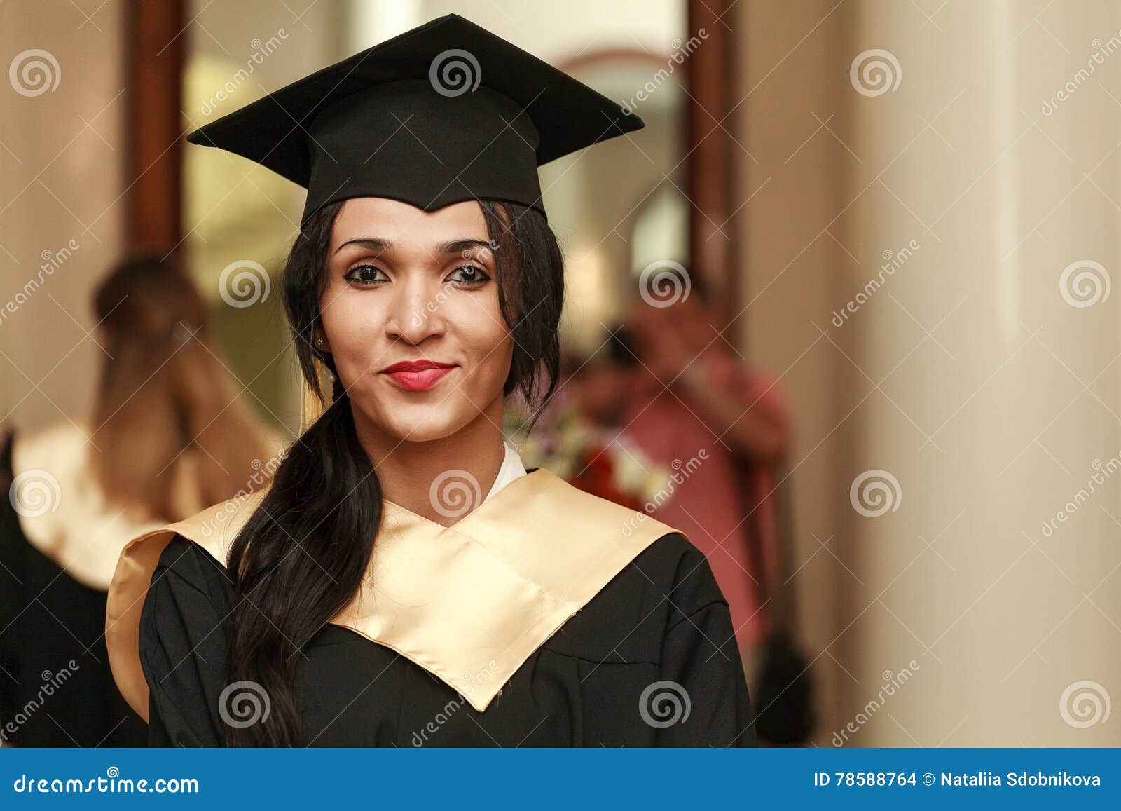Graduate Students Wearing Graduation Hat Stock Photo - Image of ...