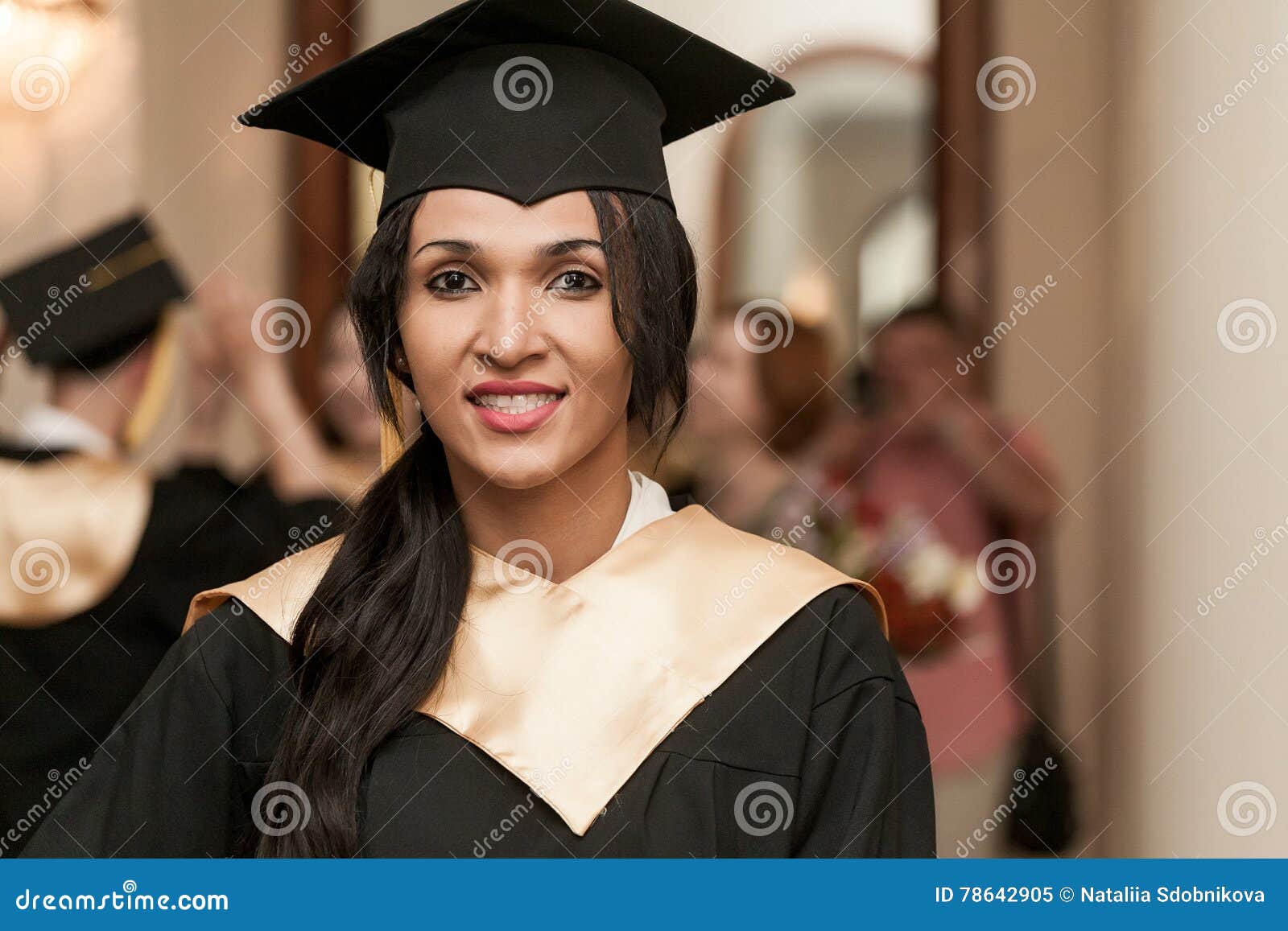 Graduate Students Wearing Graduation Hat Stock Image - Image of ...