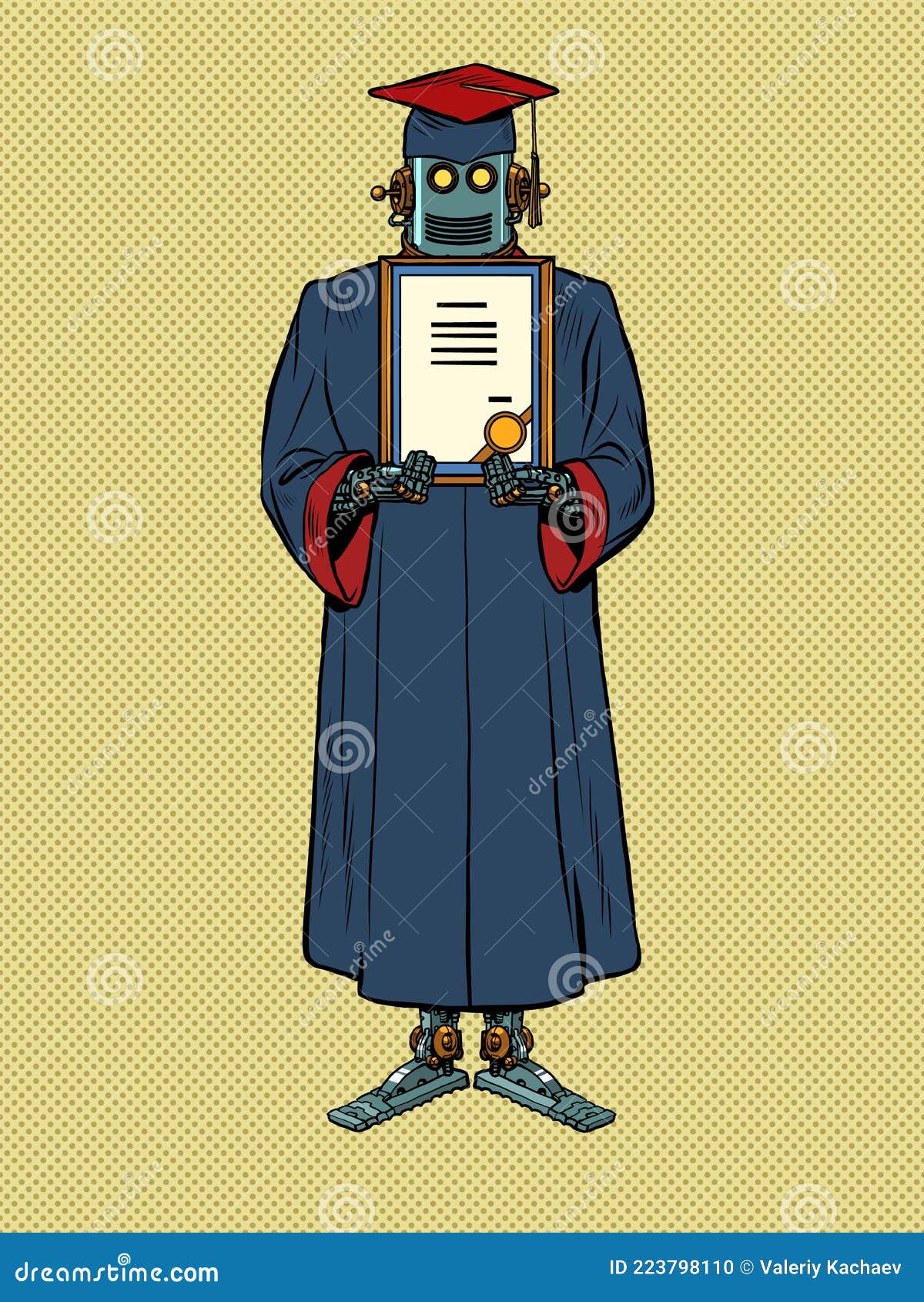 A Graduate of a University or College with a Diploma, a Robot ...