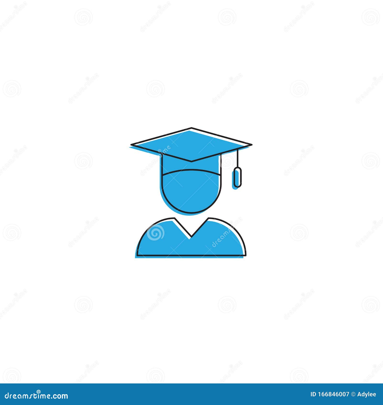 Graduate Vector Icon Symbol Education Isolated on White Background ...