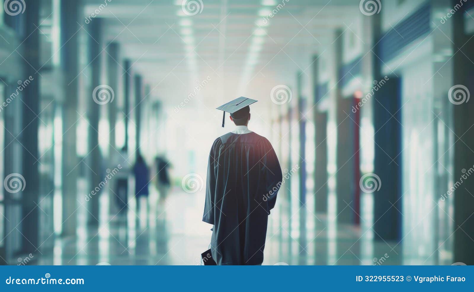 Graduate Walking through University Hallway, Reflective Learning ...