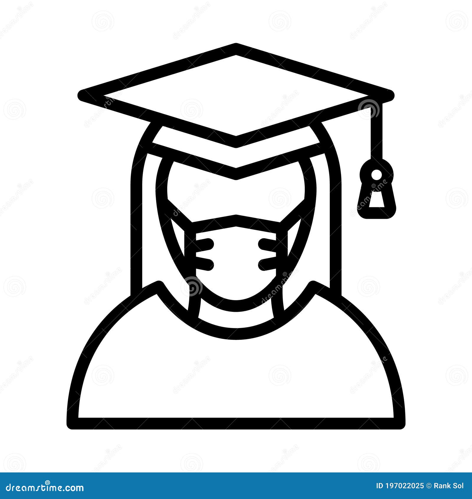 Graduate Wearing Mask Vector Icon Which Can Easily Modify or Edit Stock ...