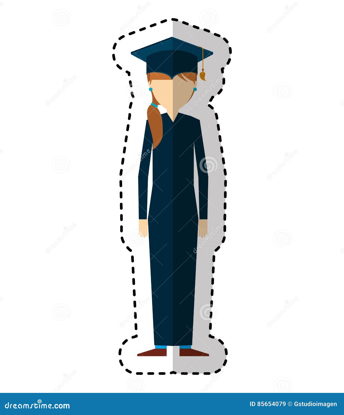 Graduate Woman Avatar Character Stock Vector - Illustration of study ...