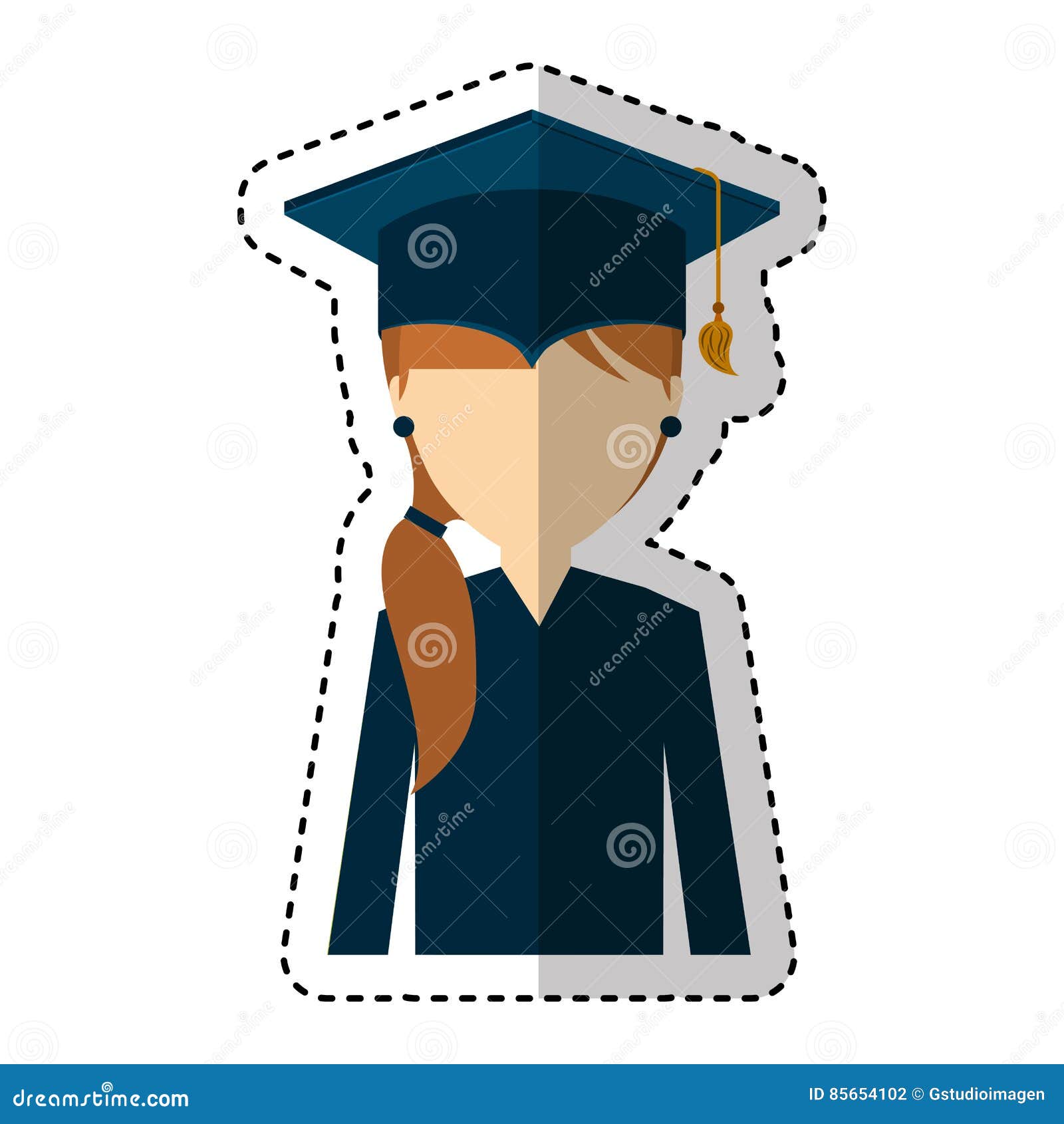 Graduate Woman Avatar Character Stock Vector - Illustration of school ...