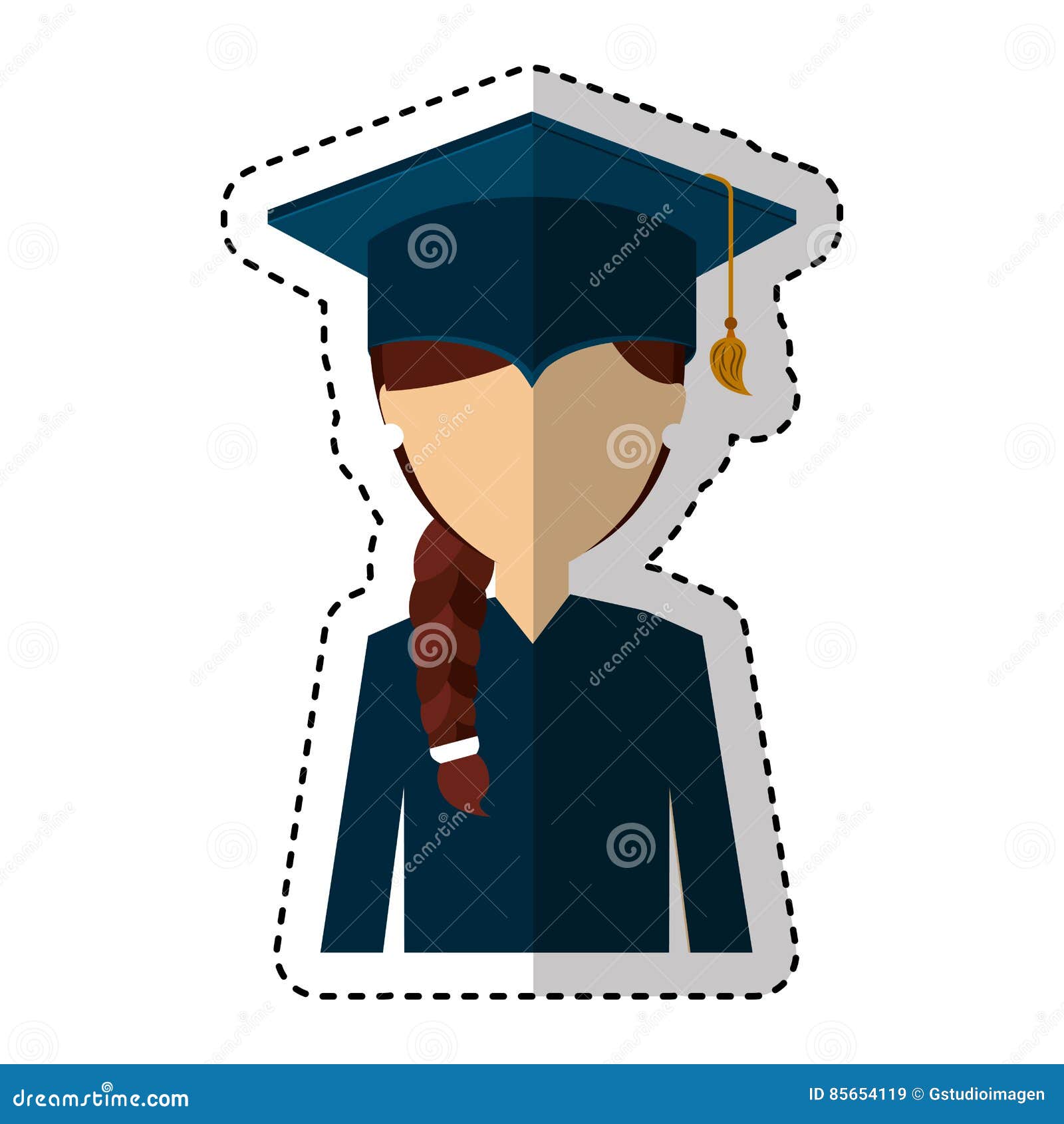 Graduate Woman Avatar Character Stock Vector - Illustration of style ...