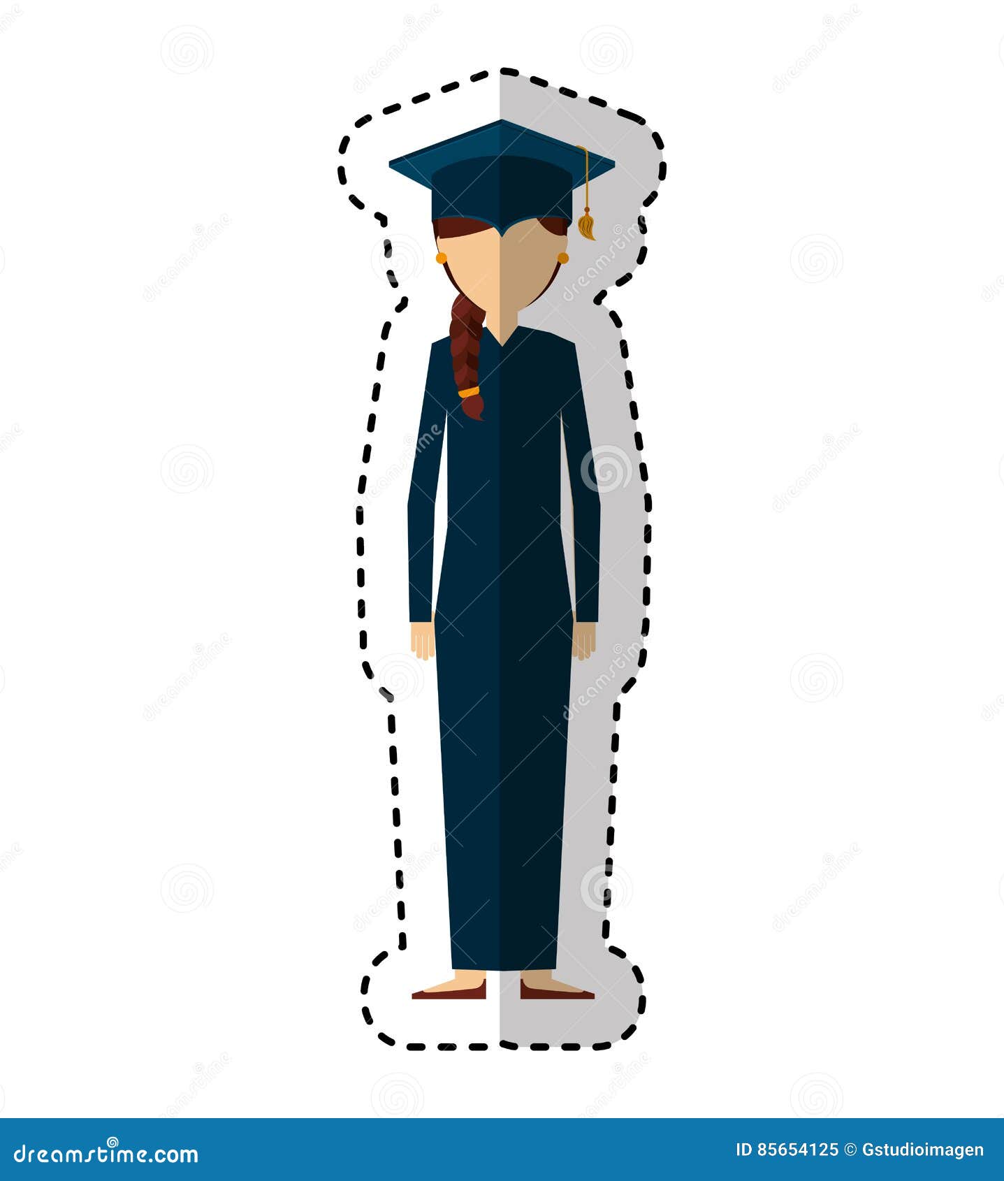 Graduate Woman Avatar Character Stock Vector - Illustration of portrait ...