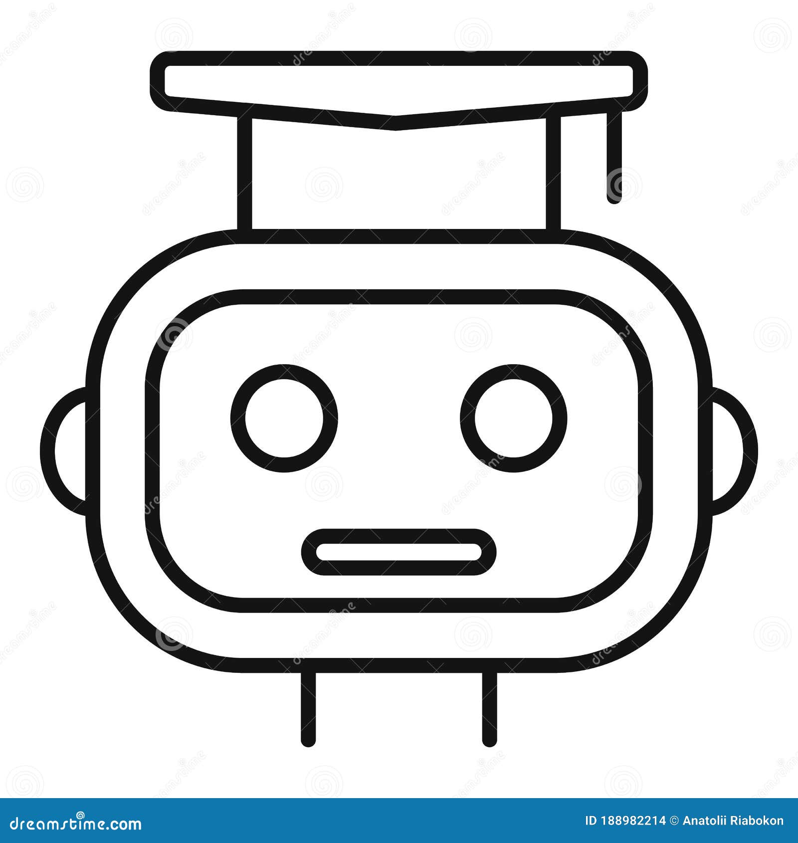 Graduated Ai Robot Icon, Outline Style Stock Vector - Illustration of ...