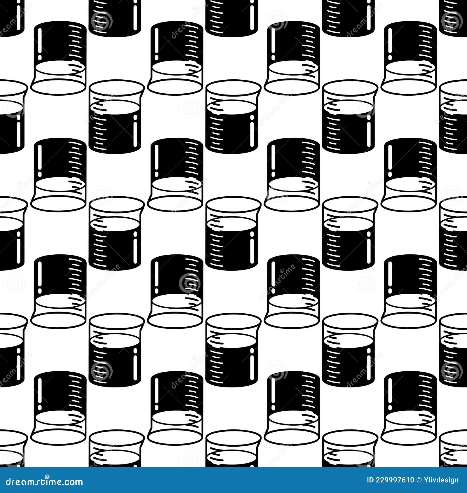 Graduated Beaker Pattern Seamless Vector Stock Vector - Illustration of ...