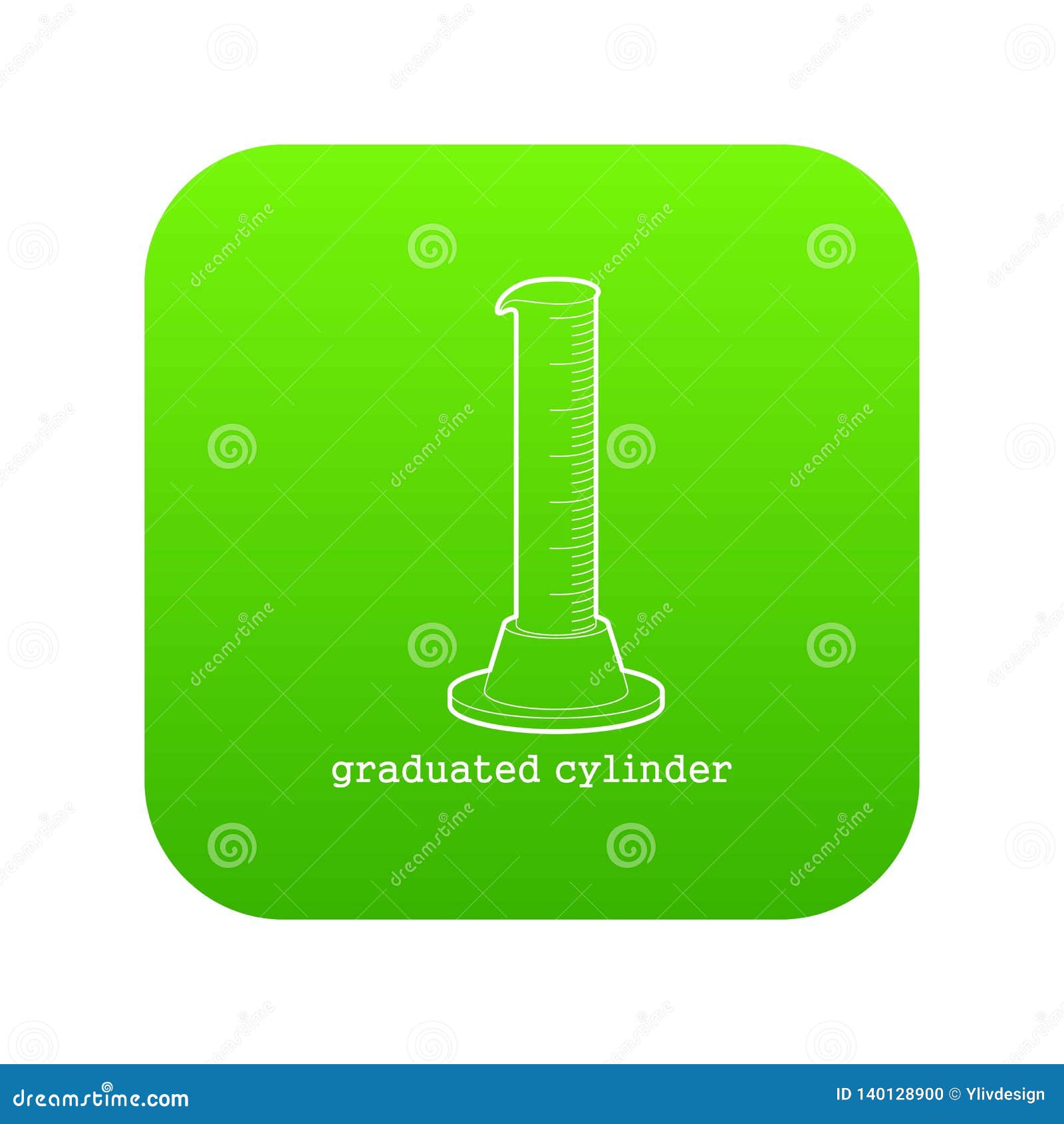 Graduated Cylinder Icon Green Vector Stock Vector - Illustration of ...