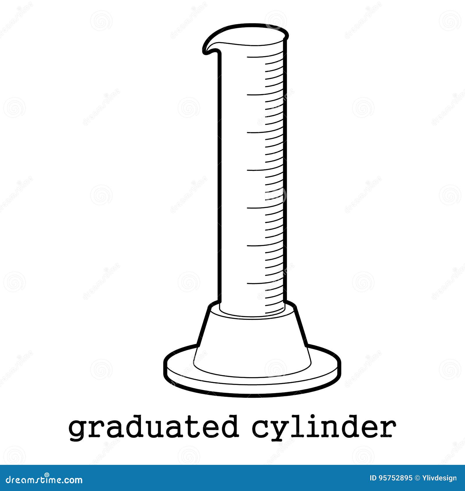 Graduated Cylinder Icon Outline Stock Vector - Illustration of isolated ...