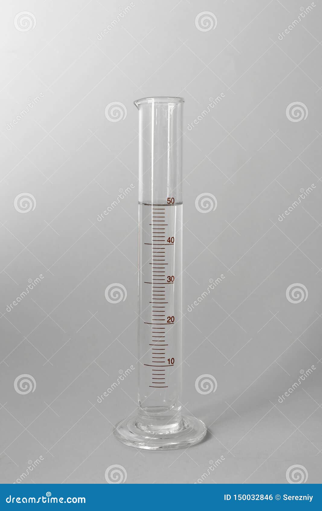 Graduated Cylinder with Water on Light Background Stock Photo - Image ...