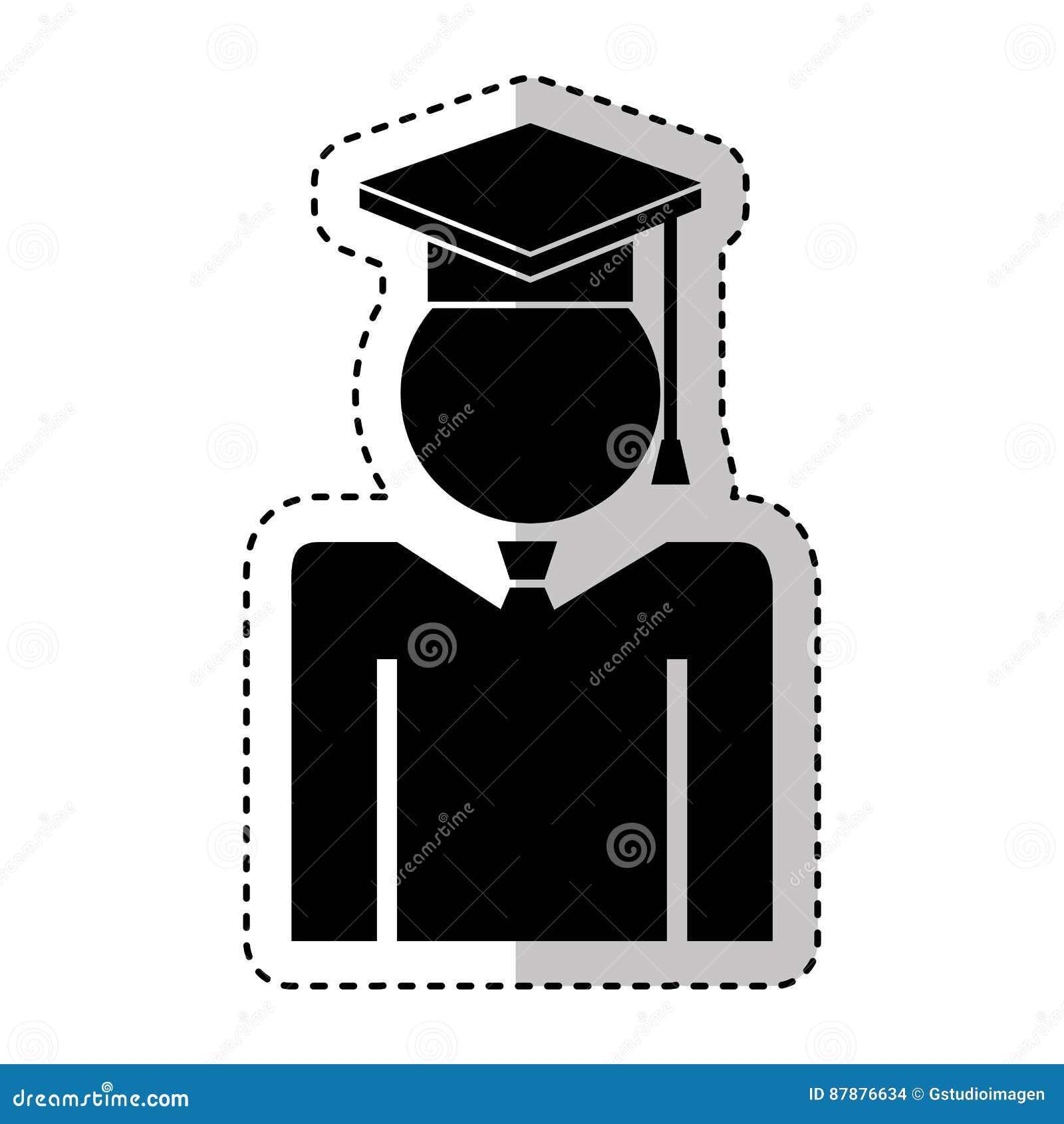 Graduated Figure Silhouette Icon Stock Vector - Illustration of success ...
